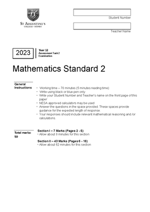 2019 Y11 MA Task 1 Soln - math revision - 2019 mathematics Ass 1 ...