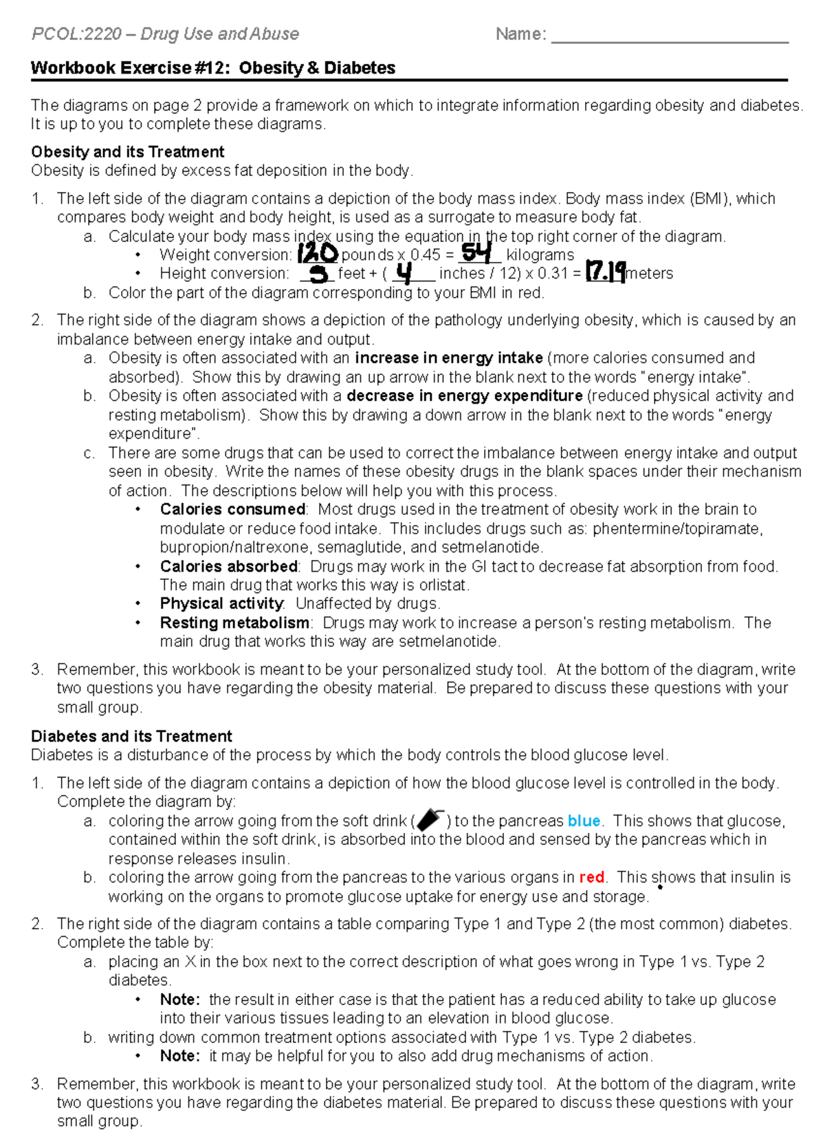 Week+12 Workbook+Exercise - PCOL:2220 – Drug Use and Abuse Name