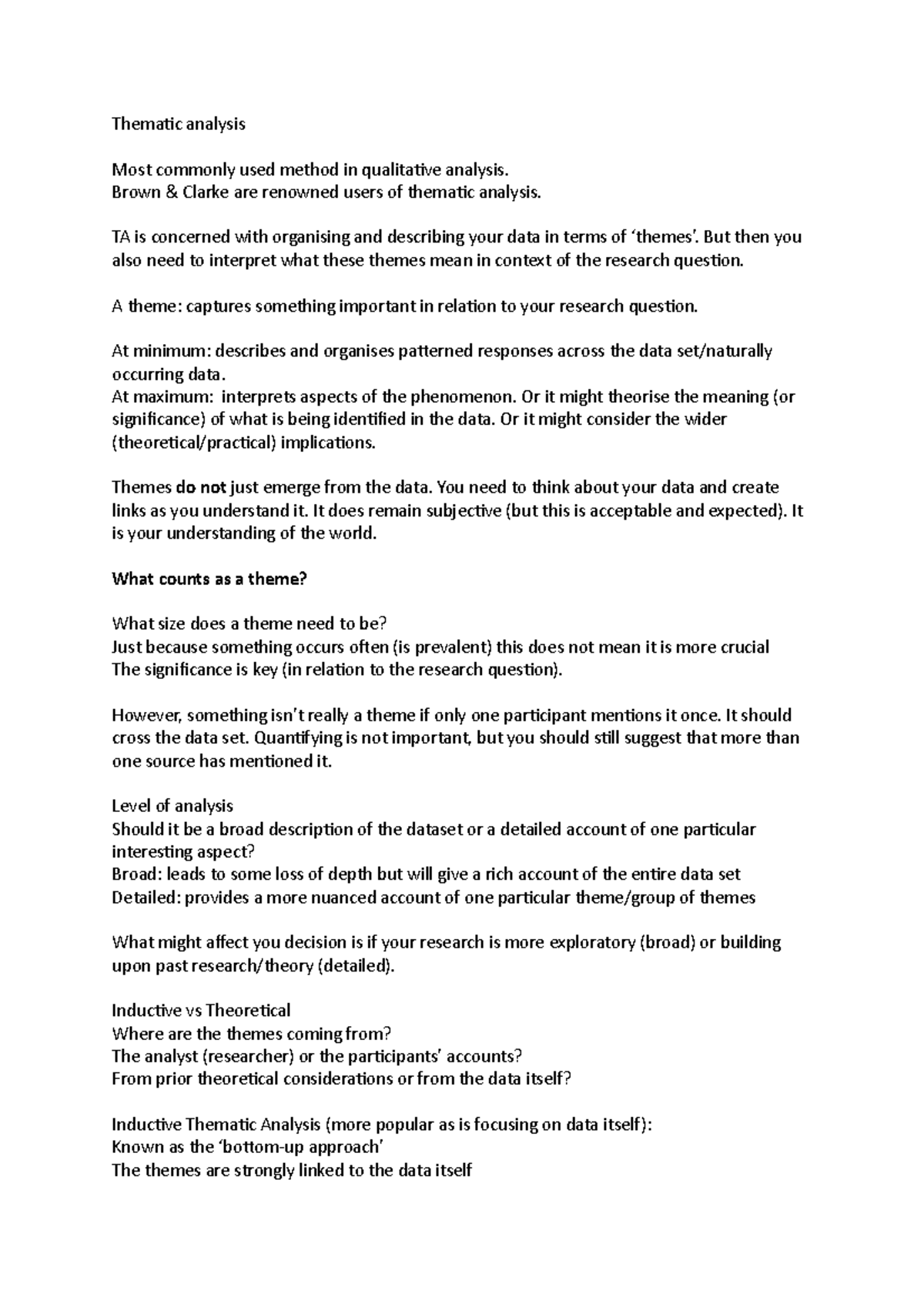 Thematic analysis - Thematic analysis Most commonly used method in ...