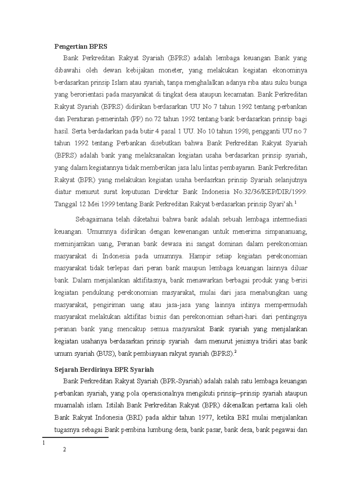 Pengertian Dan Sejarah BPR Syariah - Pengertian BPRS Bank Perkreditan ...
