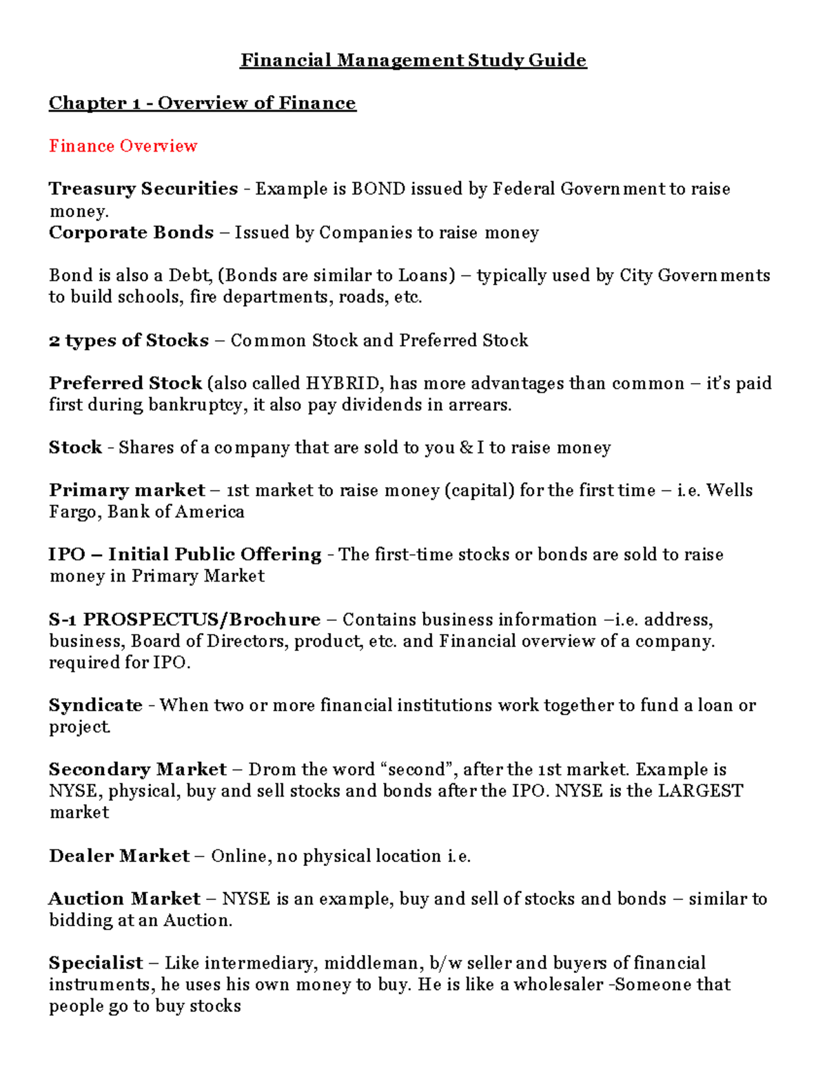 Financial Management Study Guide C214 WGU Studocu Financial Management Study Guide C214 WGU Studocu