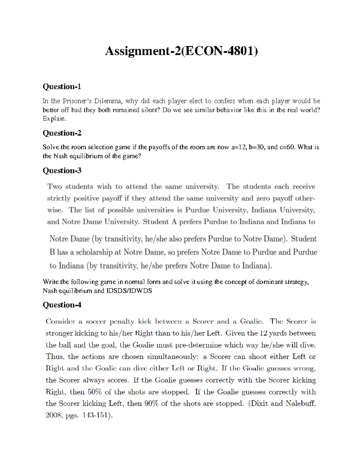 Assignment-2(4801) - ass1 - Assignment-2(ECON-4801) Question- In the ...