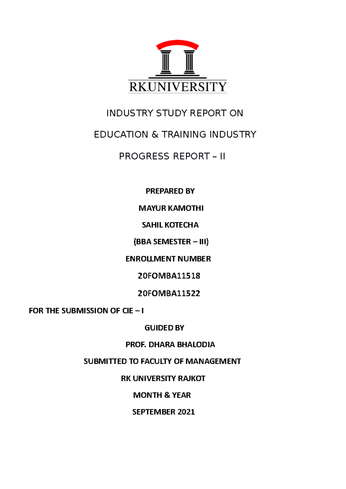 ISR-Progress report FOR ASIAN PAINTS - INDUSTRY STUDY REPORT ON ...
