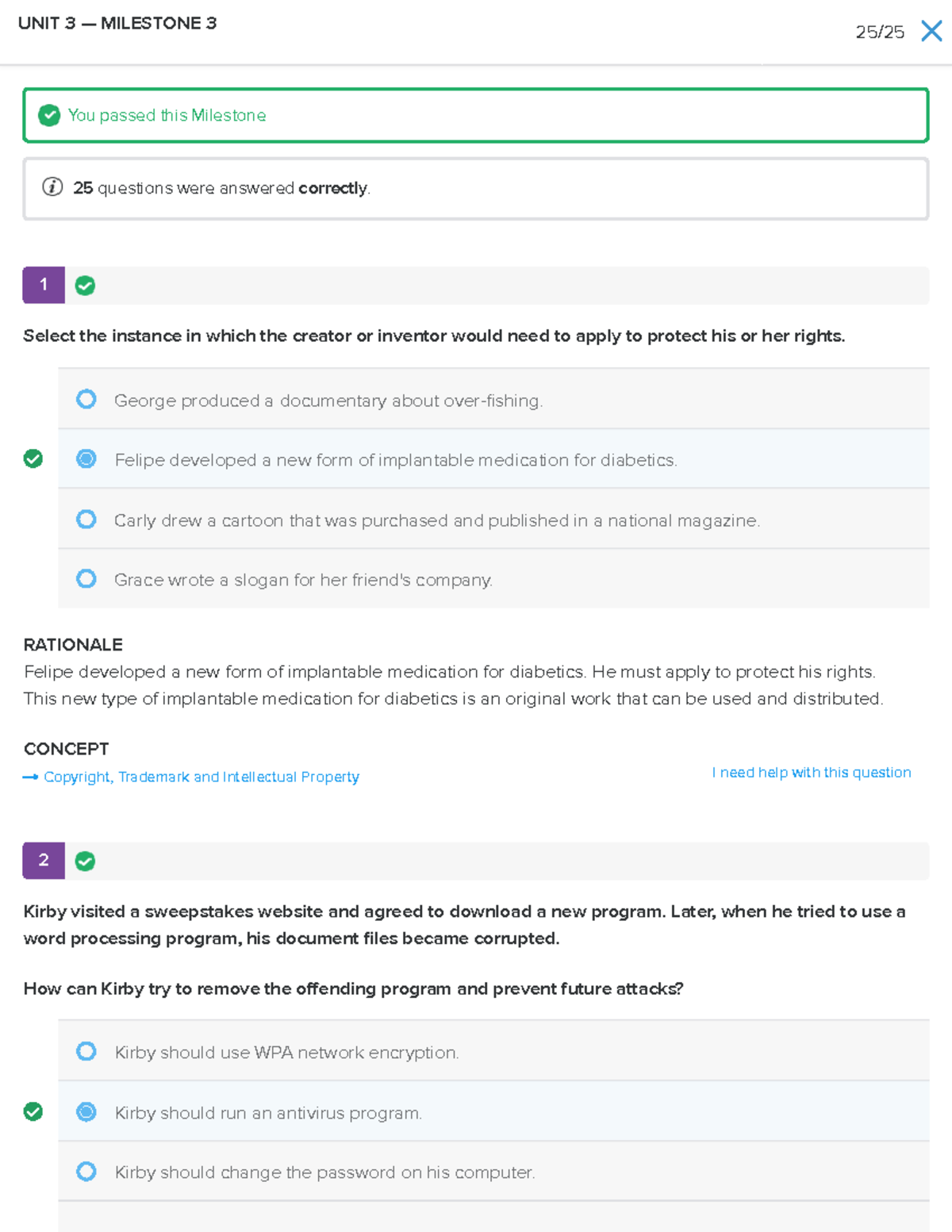 CIS 106 - Unit 3 Milestone - 1 CONCEPT Copyright, Trademark and ...