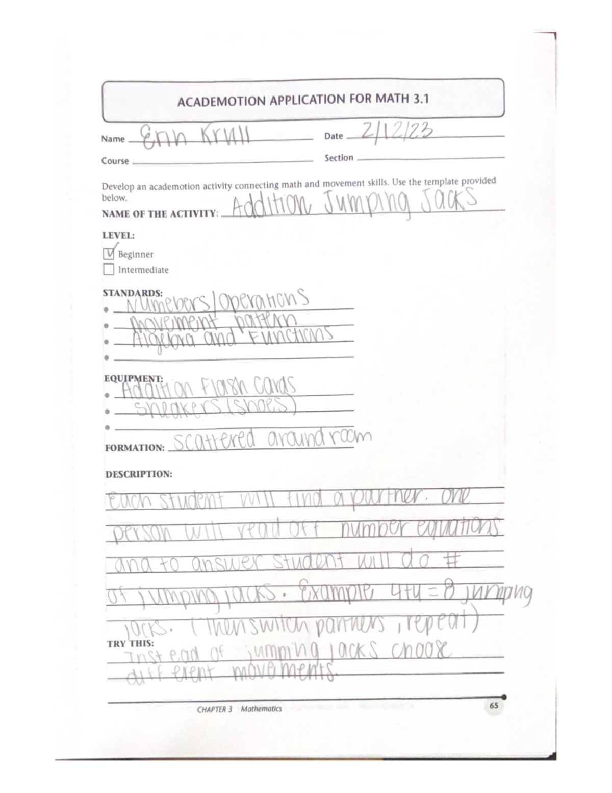 Academotion Application FOR MATH 3 - MATH 3133 - Studocu