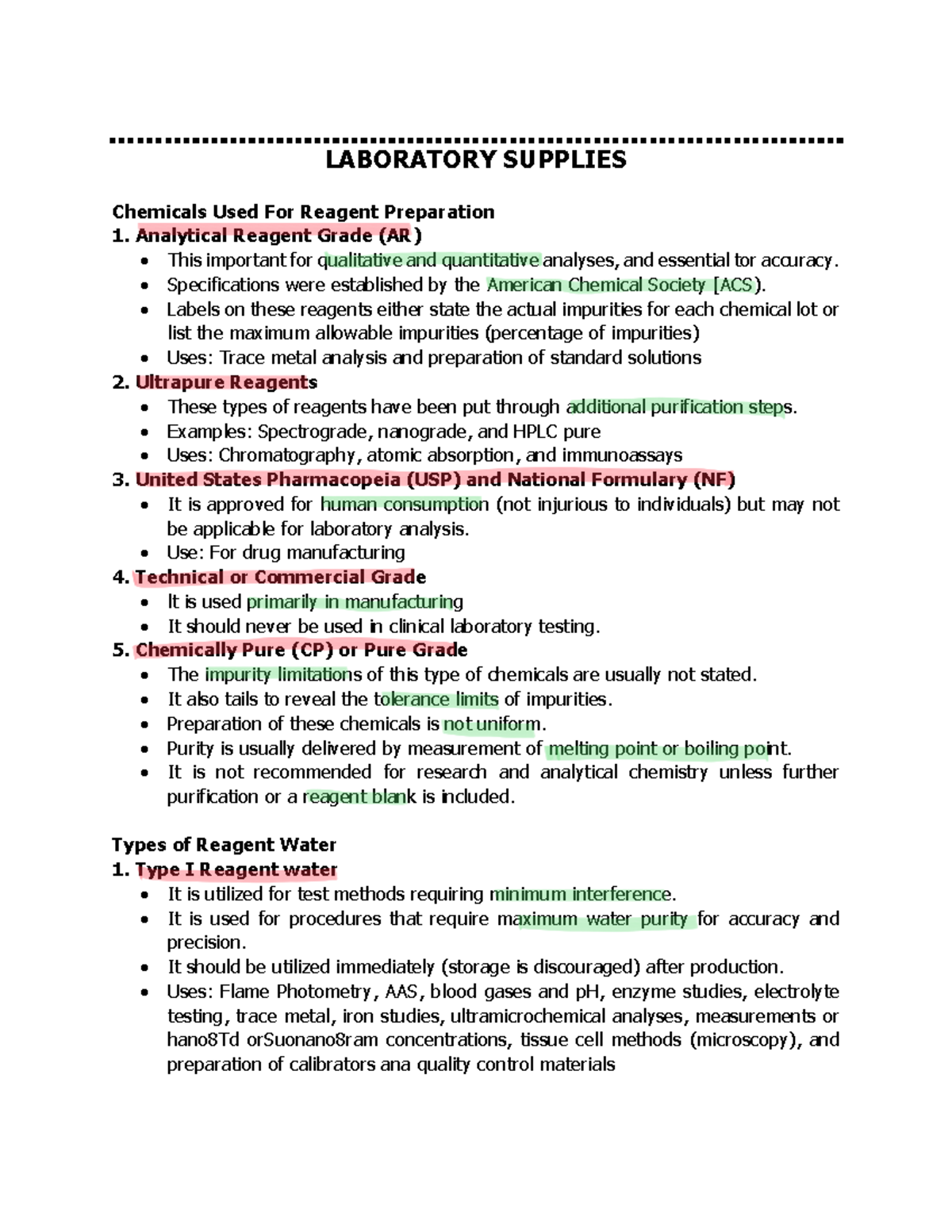 LAB Supplies - 3rd year - LABORATORY SUPPLIES Chemicals Used For ...
