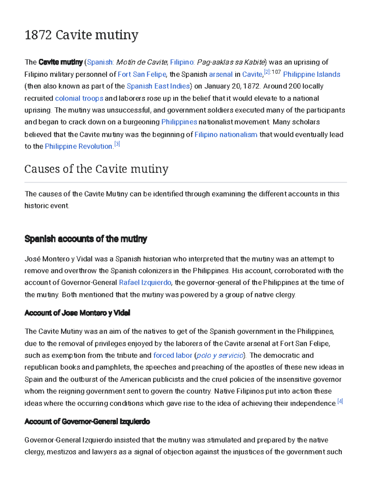 1872 Cavite mutiny - Wikipedia - 1872 Cavite mutiny The Cavite mutiny ...