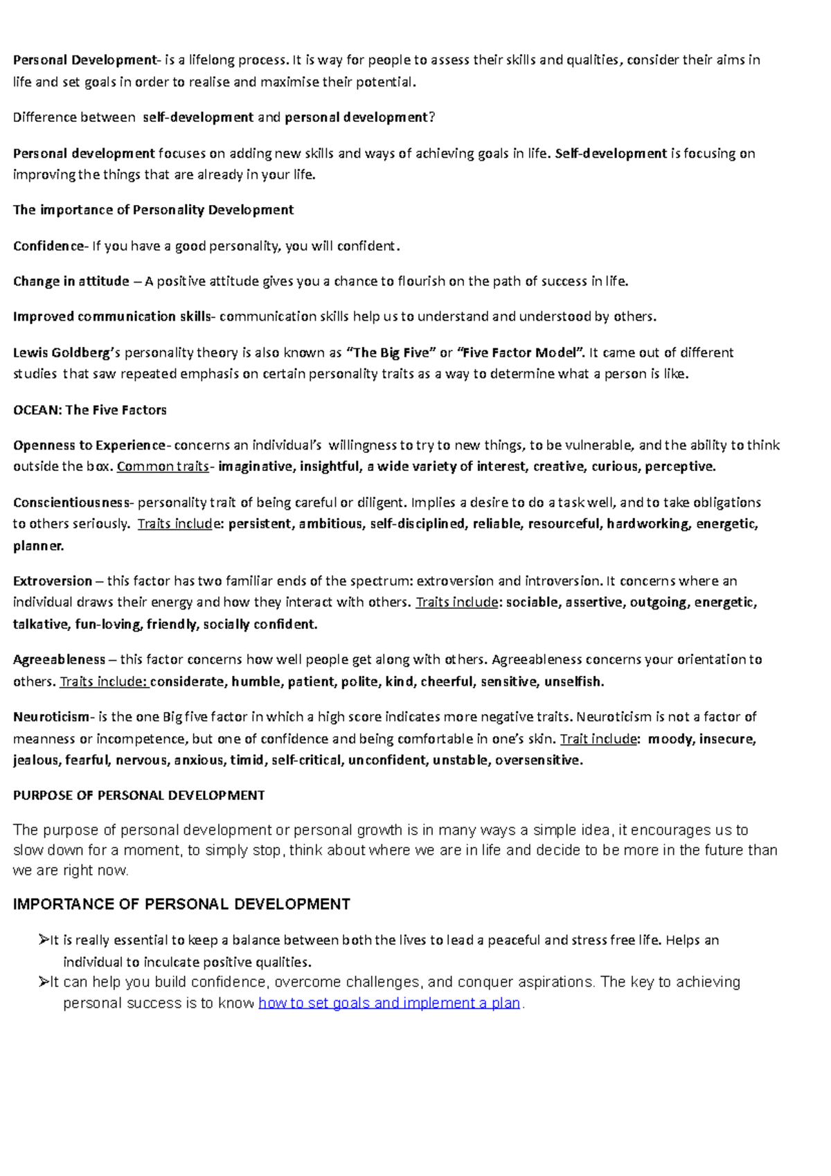 Personal Development - It is way for people to assess their skills and ...