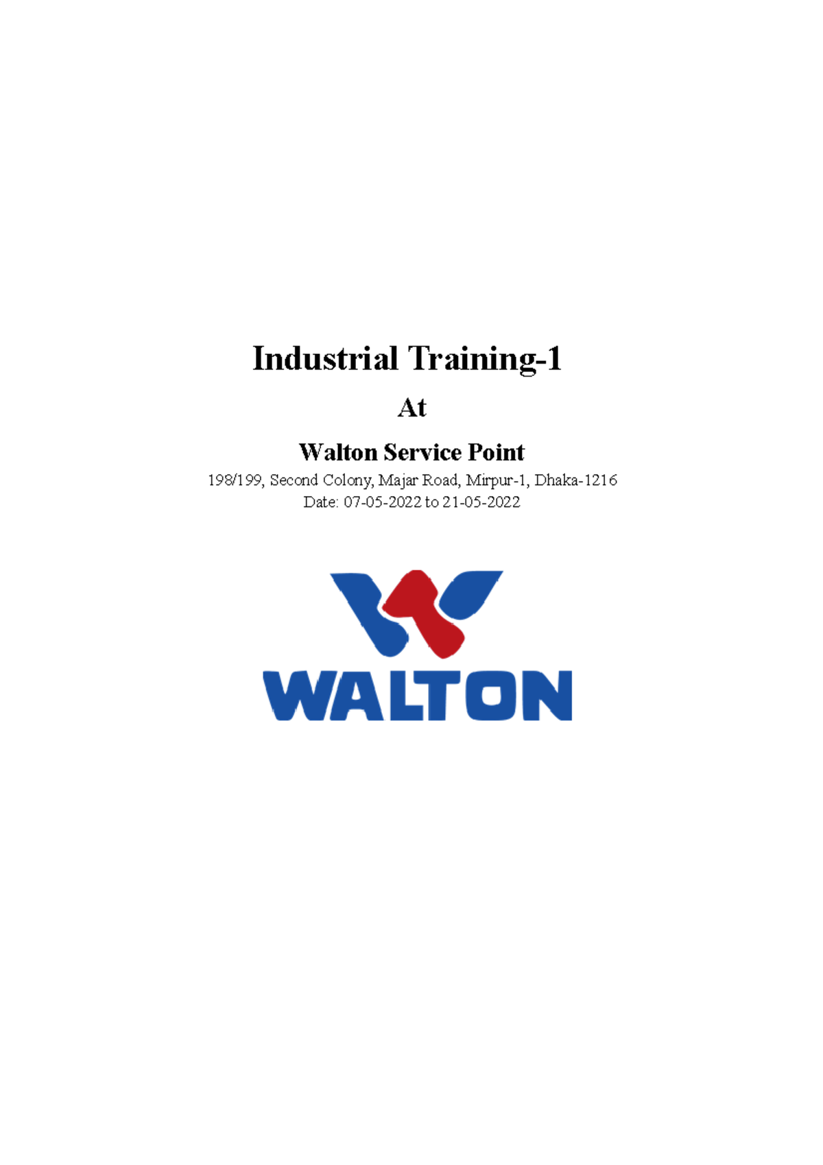 Industrial Tour - for merge - Industrial Training- At Walton Service ...