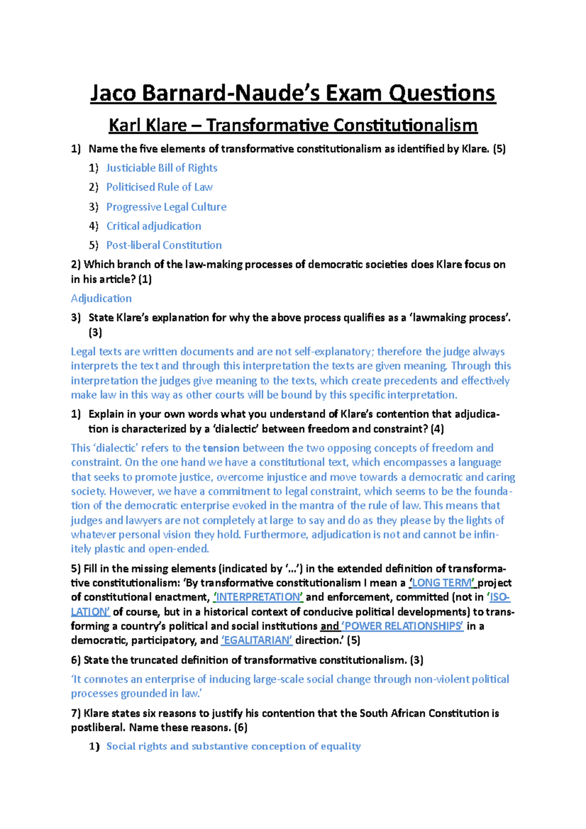 Practice exam questions and answers - Jaco Barnard-Naude’s Exam ...