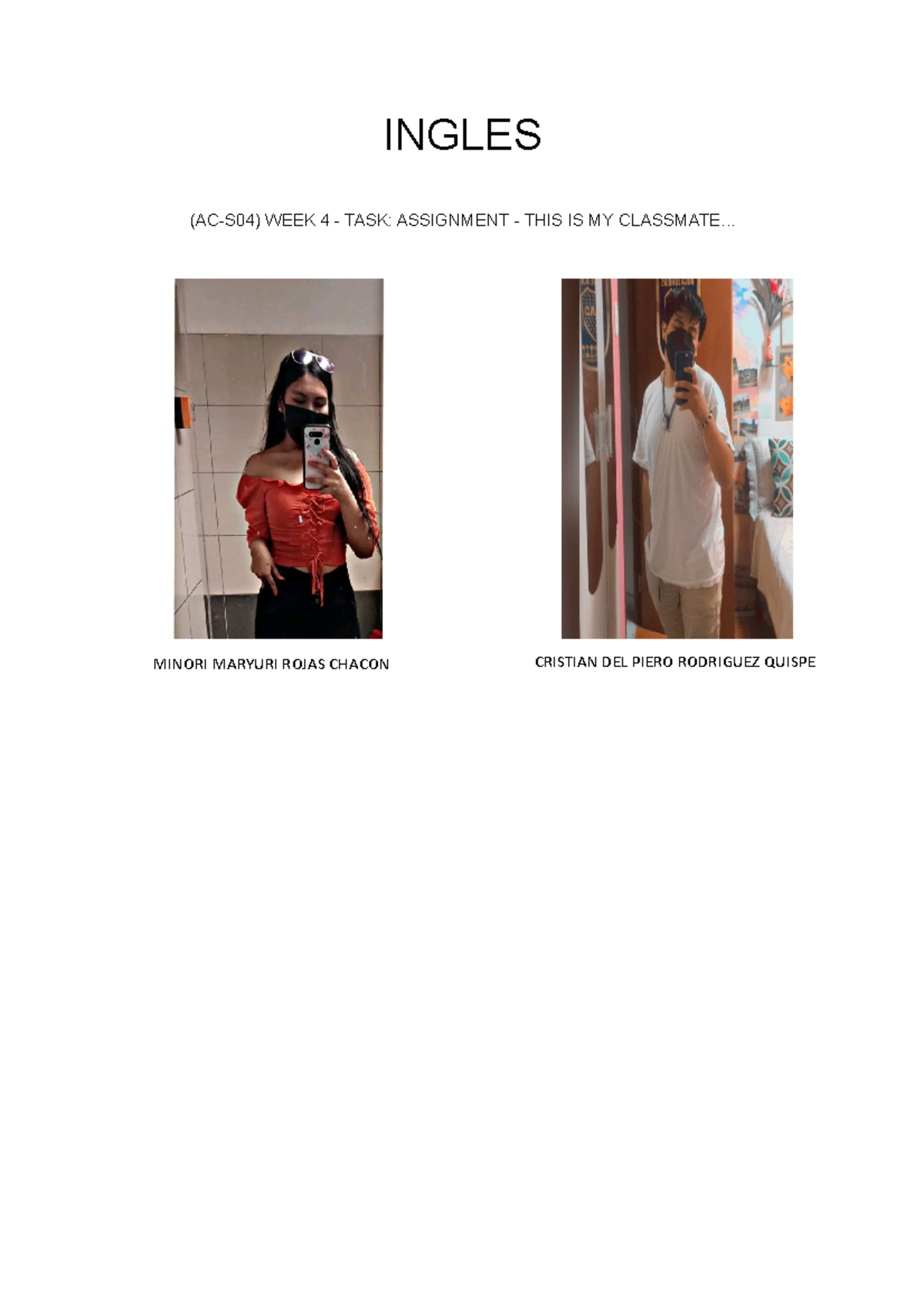 Acs04 Week 4 Task Assignment This Is My Classmate Ingles Ac S04 Week 4 Task Assignment