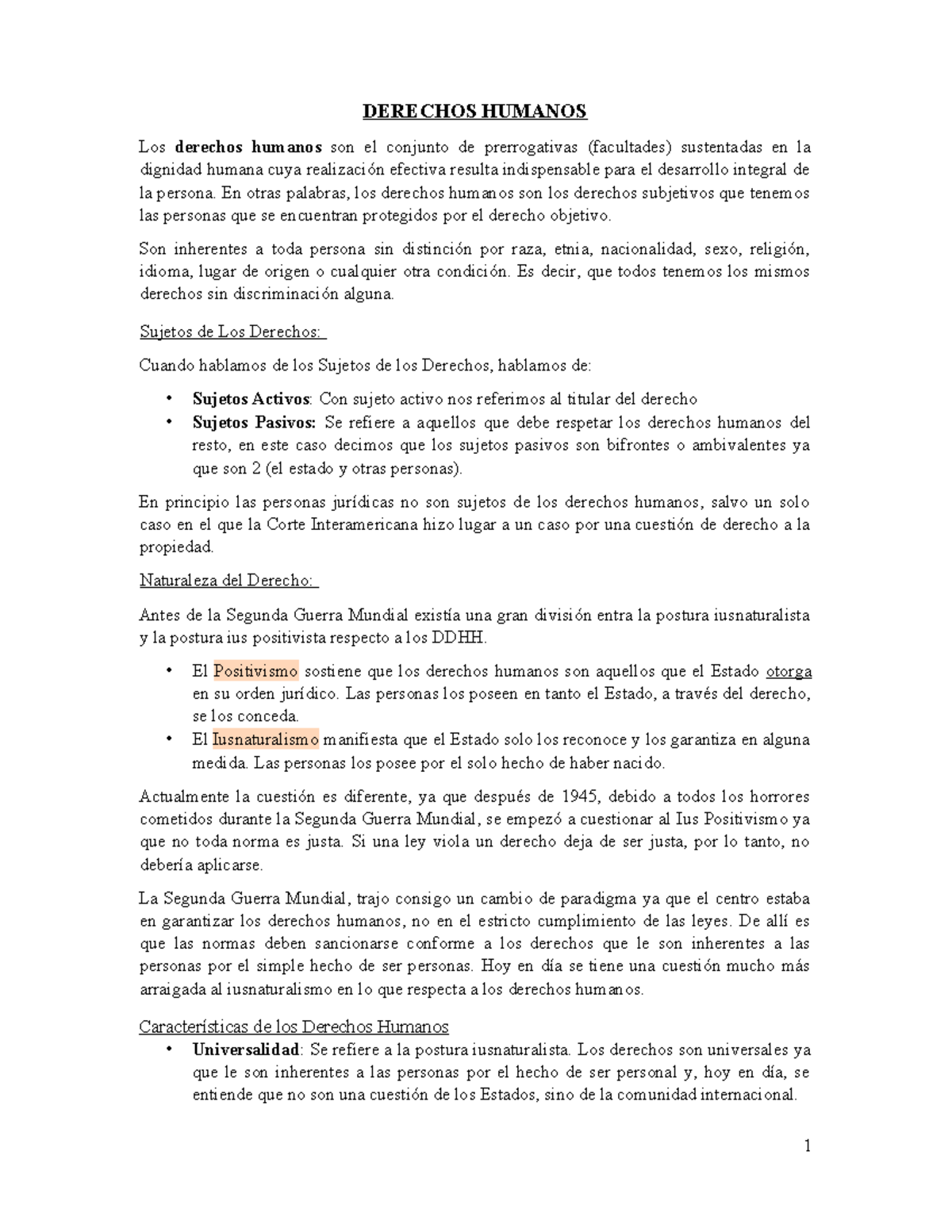 Resumen dddhh - DERECHOS HUMANOS Los derechos humanos son el conjunto ...