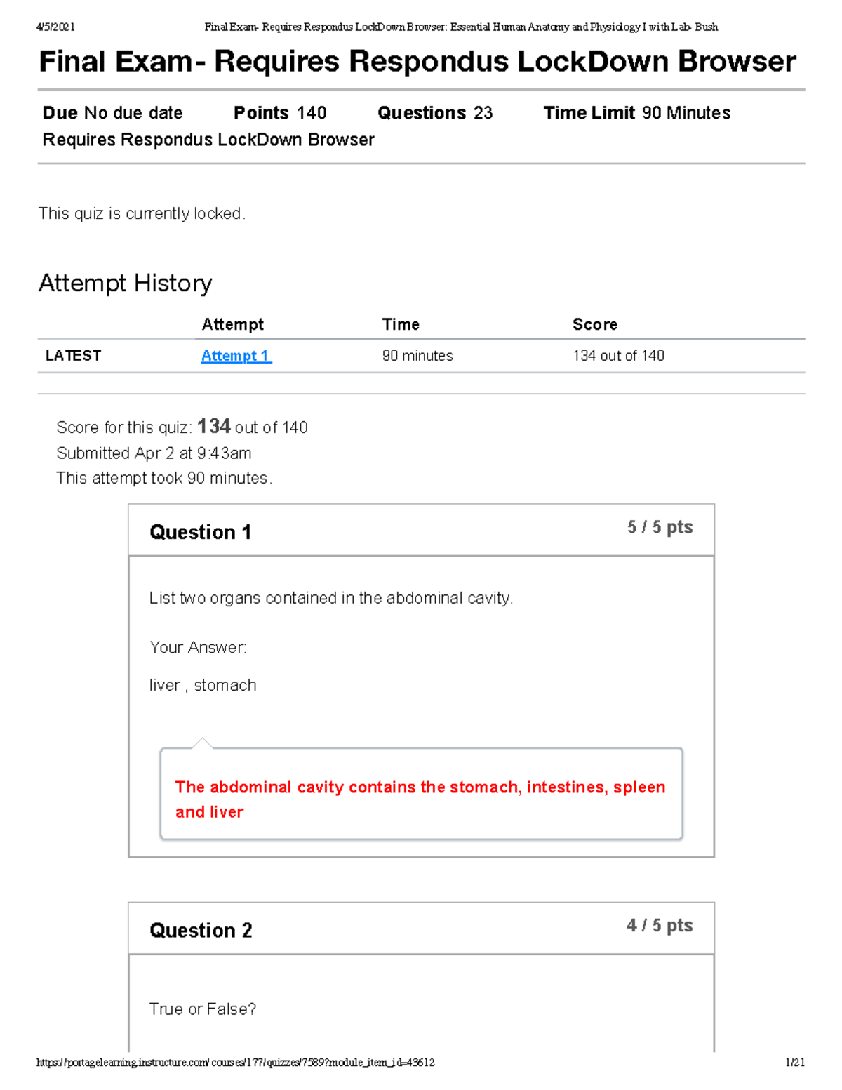 Biod 151 final exam version 1 new 2023 2024 essential human anatomy ...