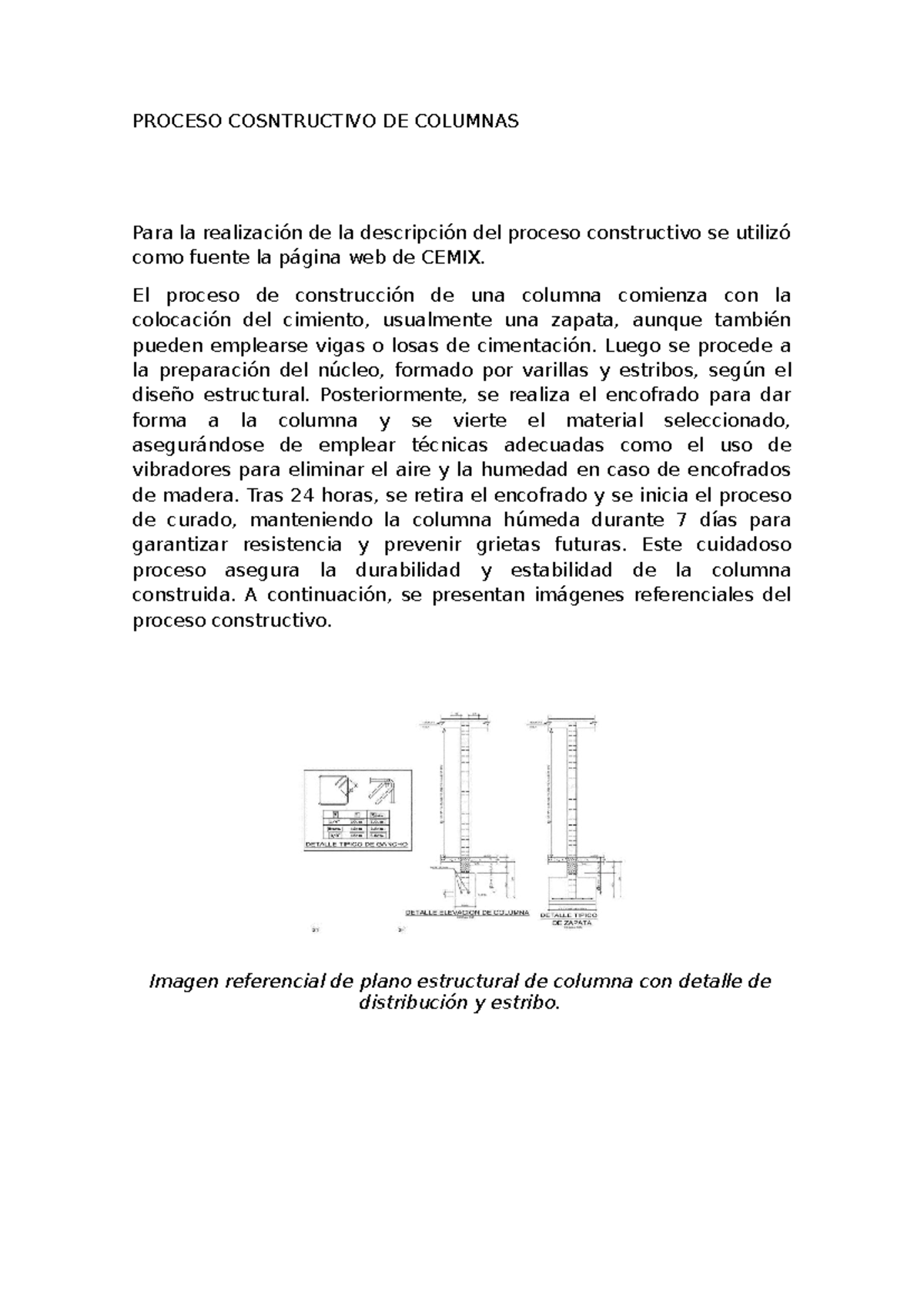 Proceso Cosntructivo DE Columnas - PROCESO COSNTRUCTIVO DE COLUMNAS ...