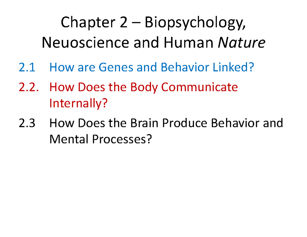 Ch2 Psych - Powerpoint with chapter contents - Chapter 2 ...