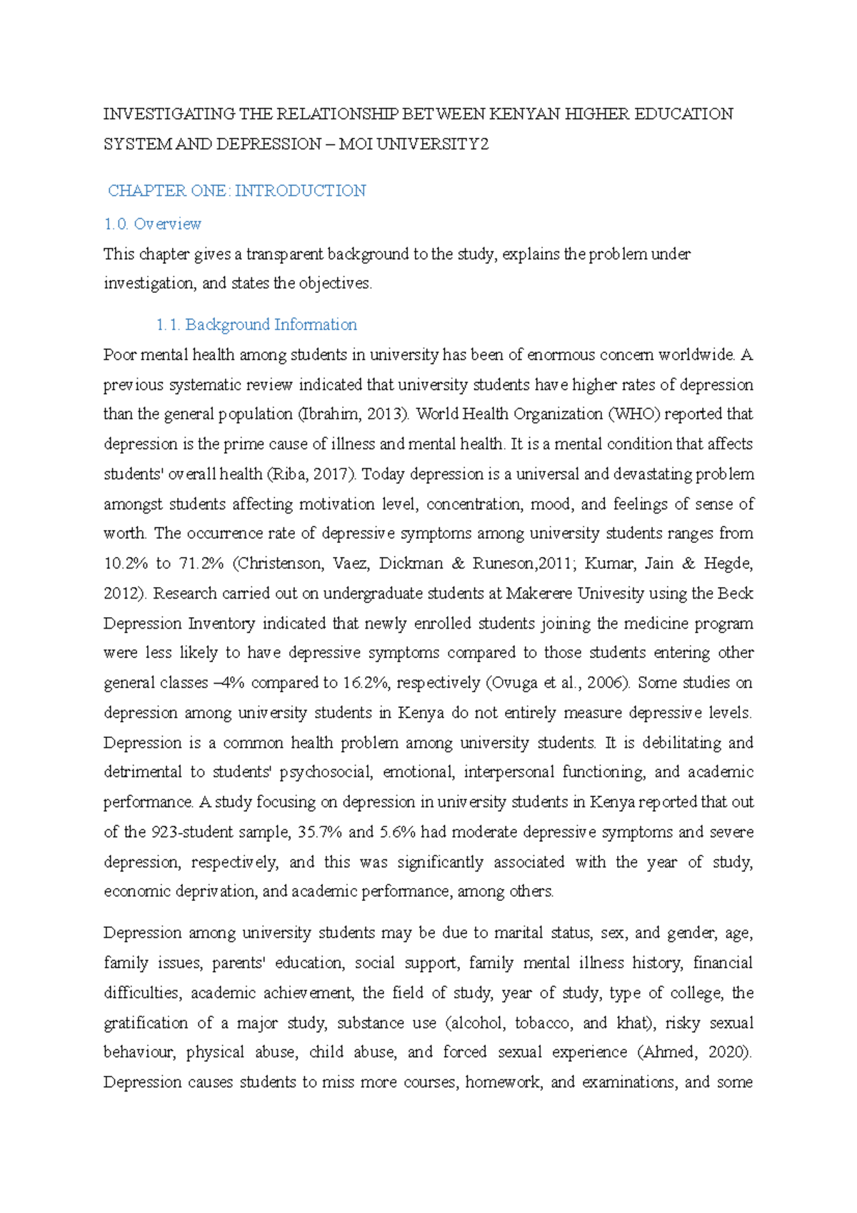 Research Paper - literature assignment - INVESTIGATING THE RELATIONSHIP ...