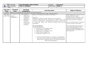 K to 12 Melcs Mathematics Grades 1-10 - Quarter Content Standards The ...