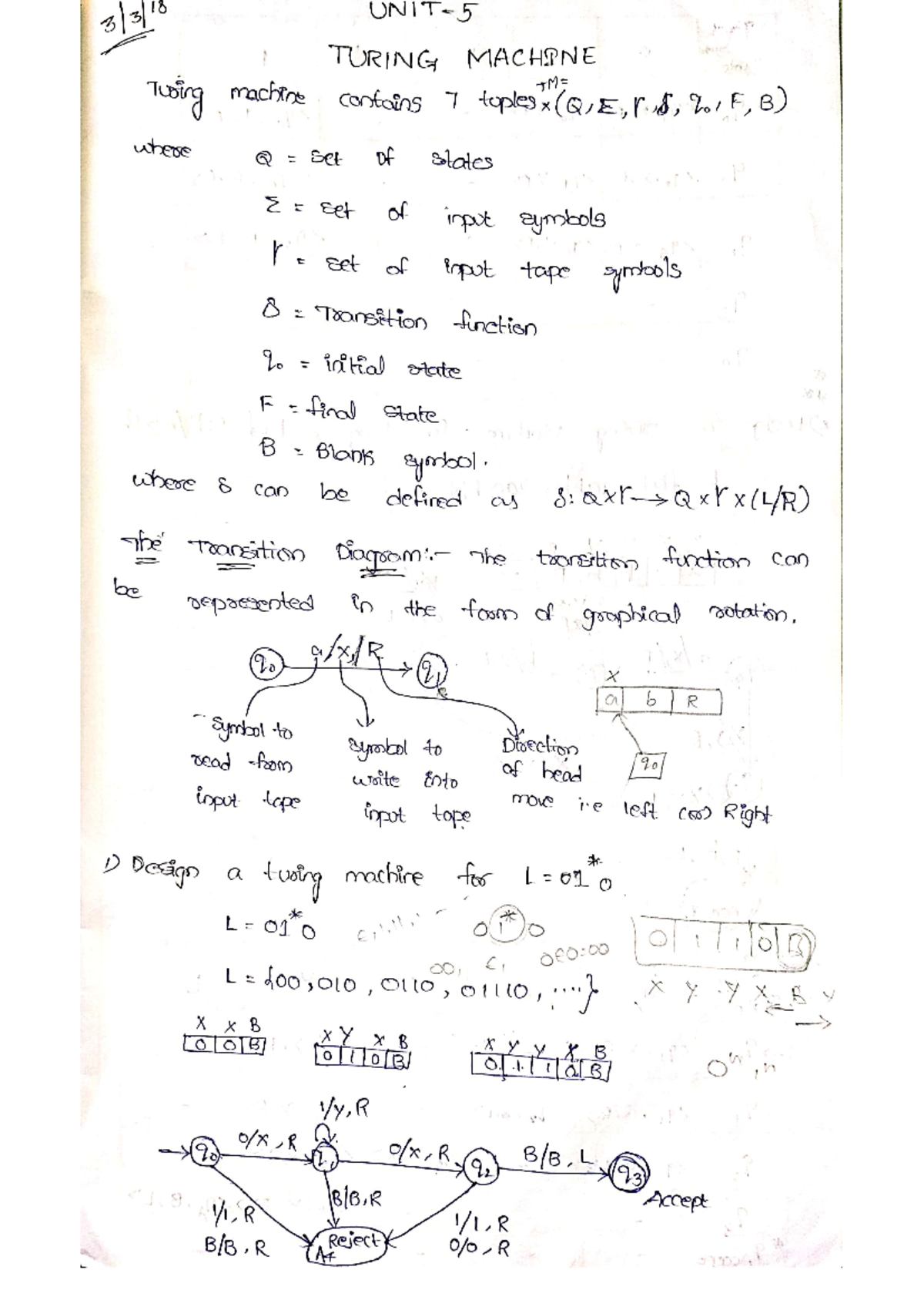 R20 FLAT-UNIT-5 - R20 FLAT-UNIT-5 - TURING MACHINE machine Turing ...