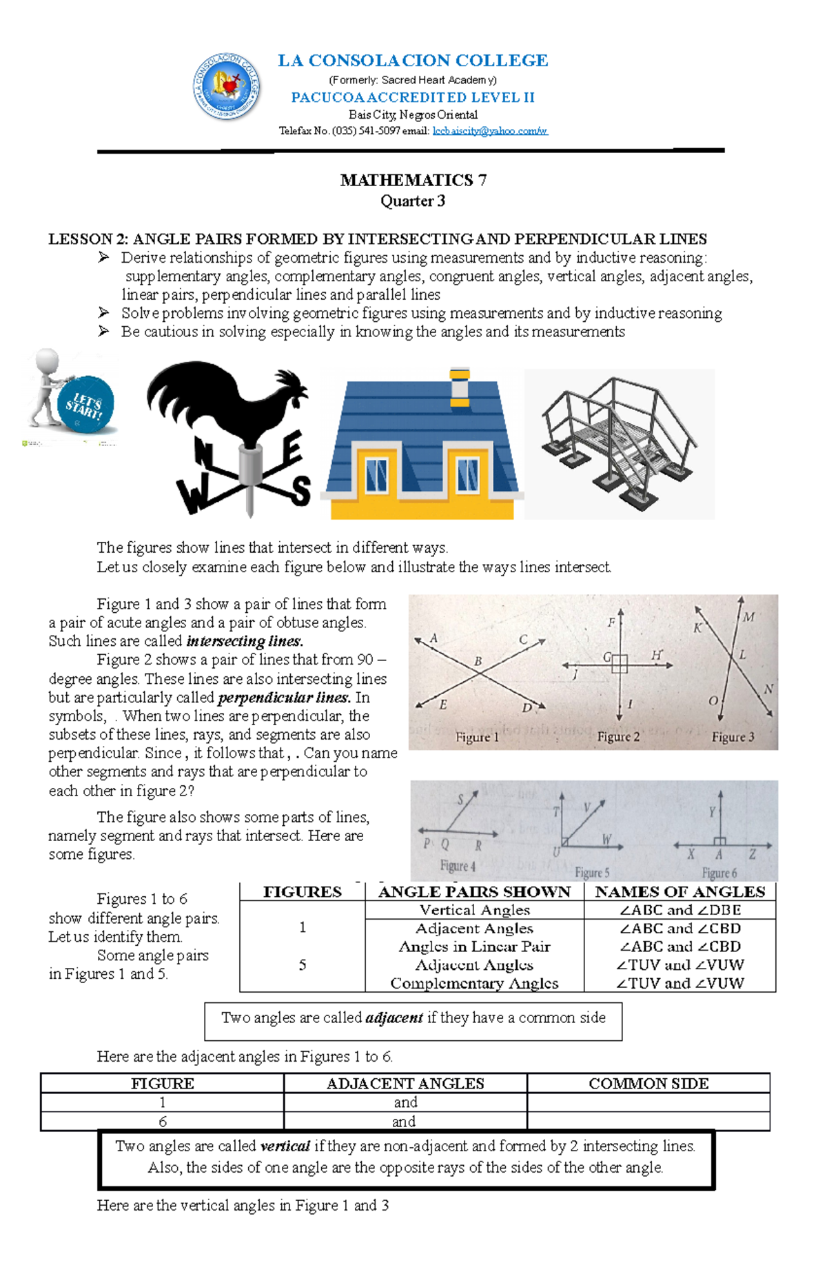 Math 7 - Angle Pairs Formed BY Intersecting ANF Perpendicular Lines ...
