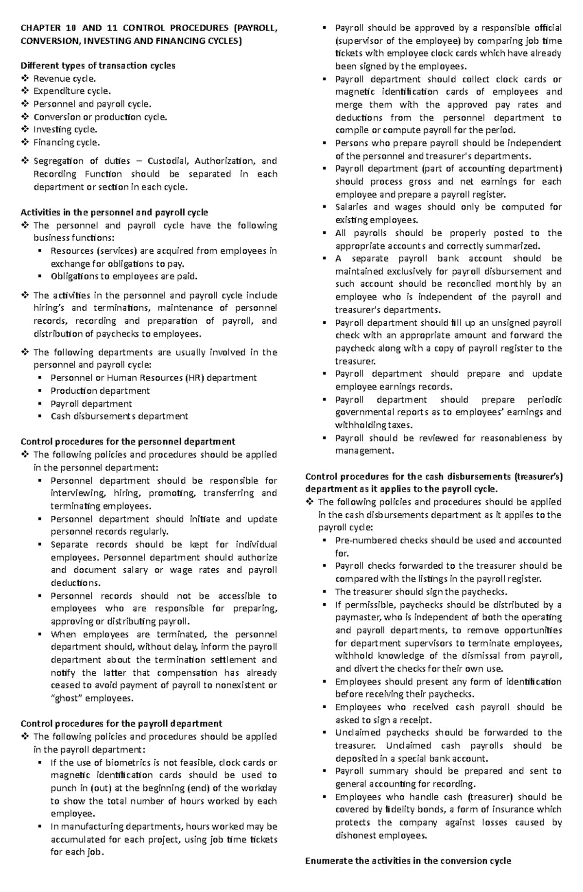 Chapter 10 AND 11 - Auditing 101 Lecture Notes - CHAPTER 10 AND 11 ...