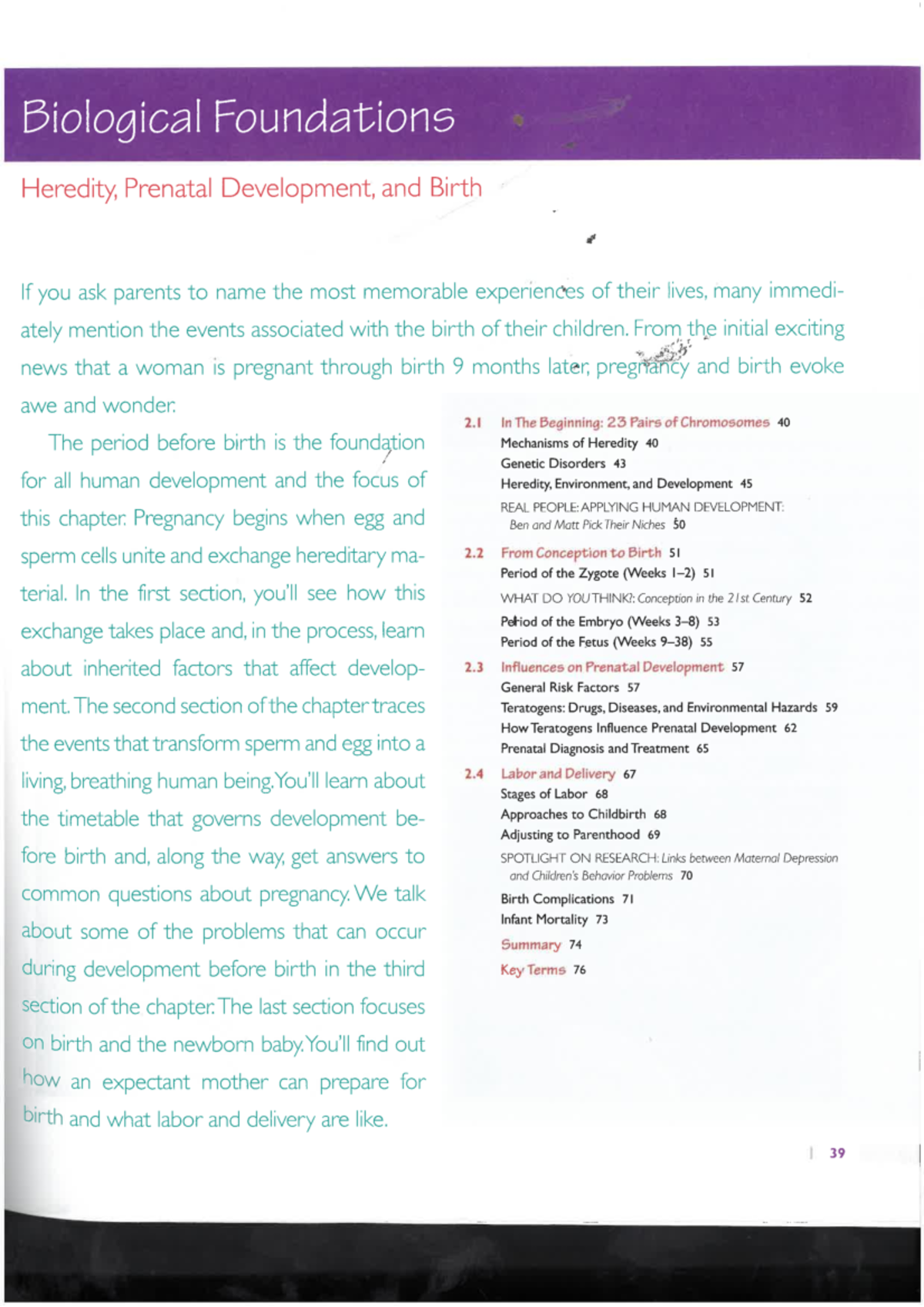 2 Biological Foundations - PSY2013F - Studocu