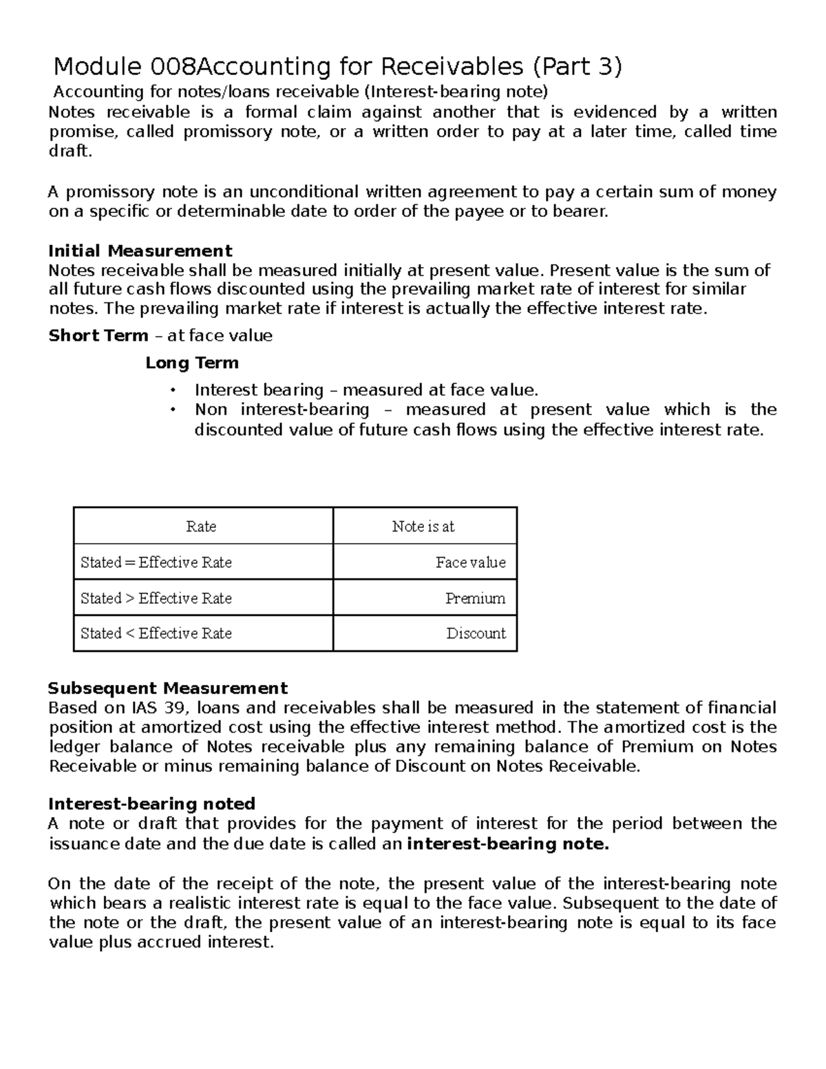W3 Module 008Accounting for Receivables (Part 3) - Module 008Accounting for Receivables (Part 3 ...