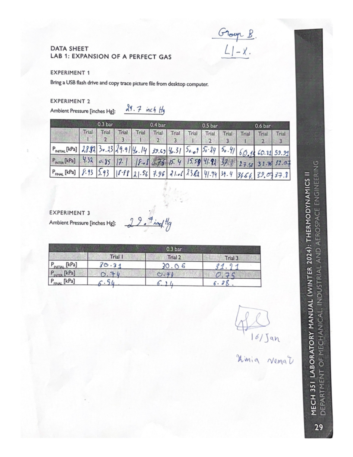 DATA Sheet Lab 1 - Group B. DATA SHEET LAB 1: EXPANSION OF A PERFECT ...