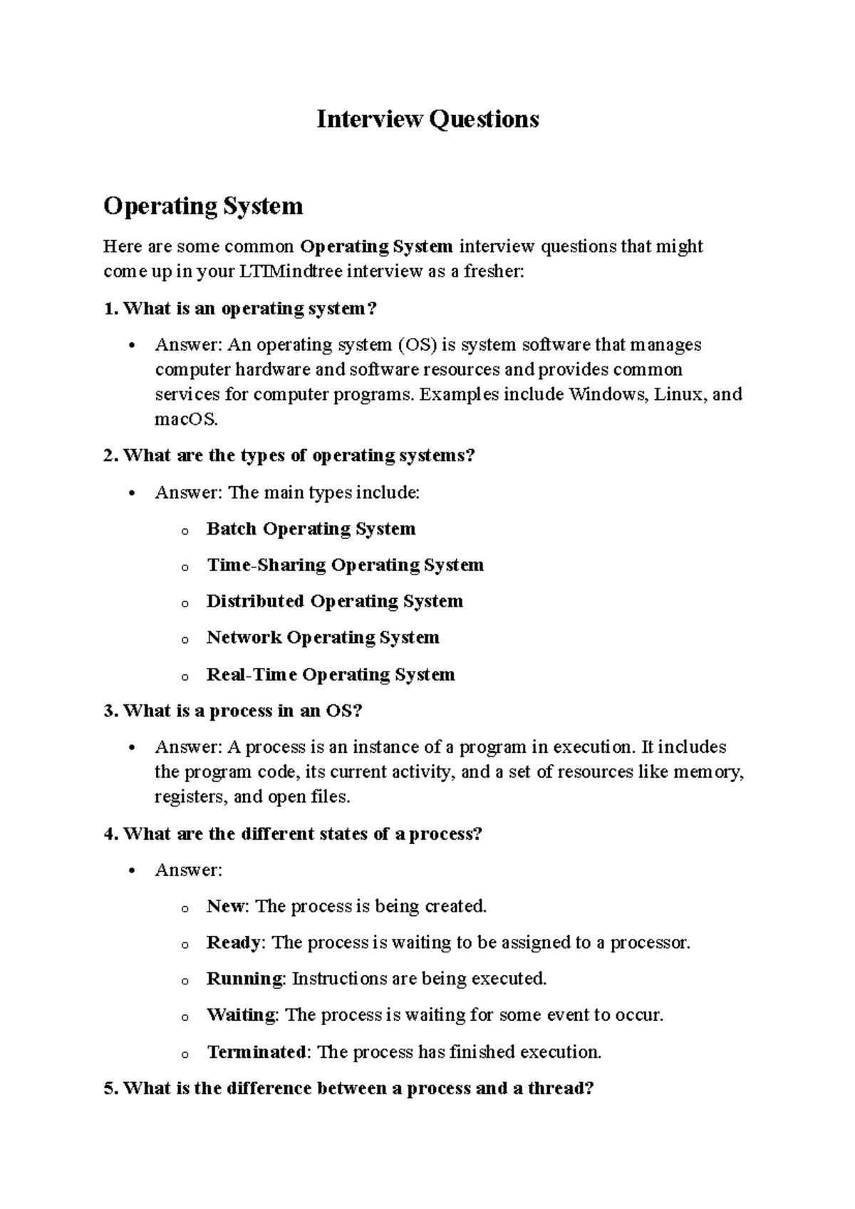 OS Interview Que Chat GPT - Interview Questions Operating System Here ...