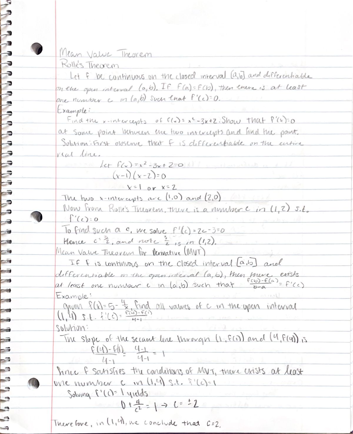 Mean Value Theorem - MATH 1451 - Studocu