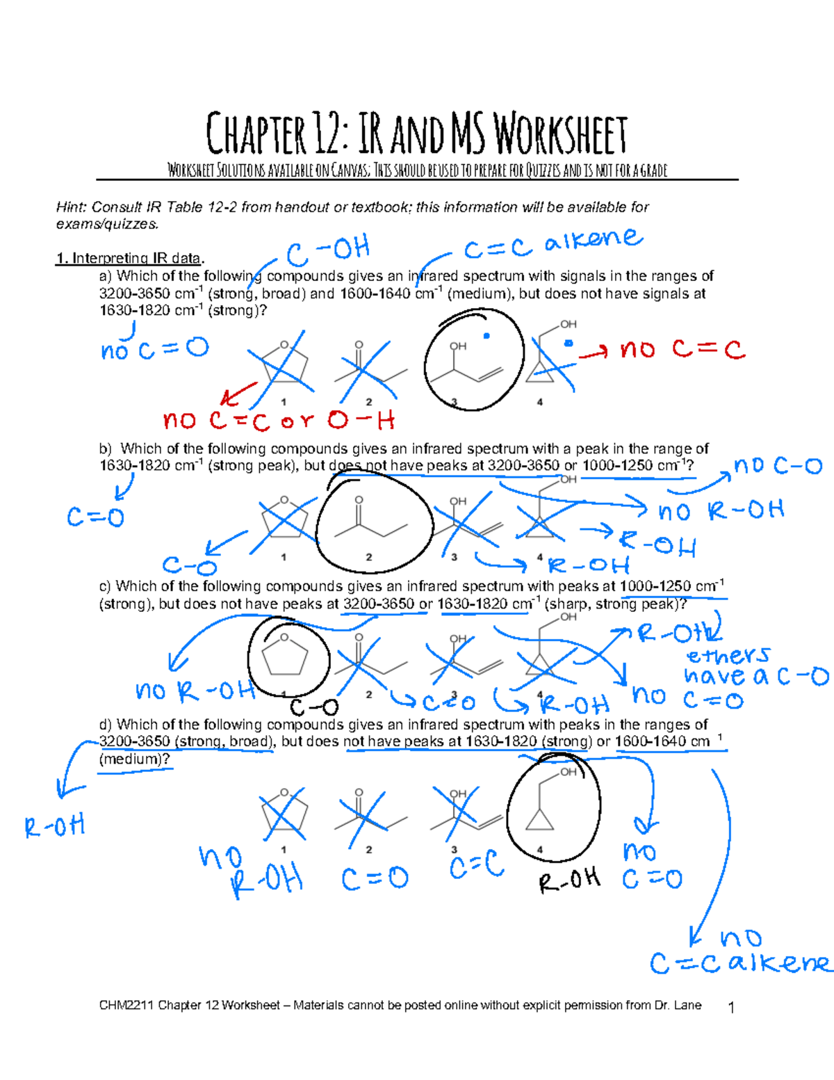 Chapter 12 Worksheet - amy lane - CHM2211 Chapter 12 Worksheet 3 ...