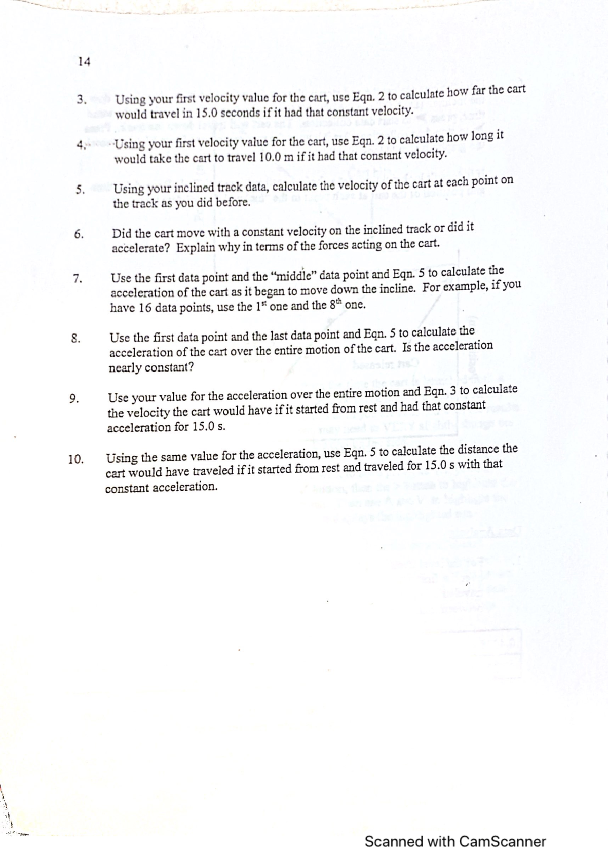 Linear Motion 2 - lab report - PSCI 1100 - Studocu