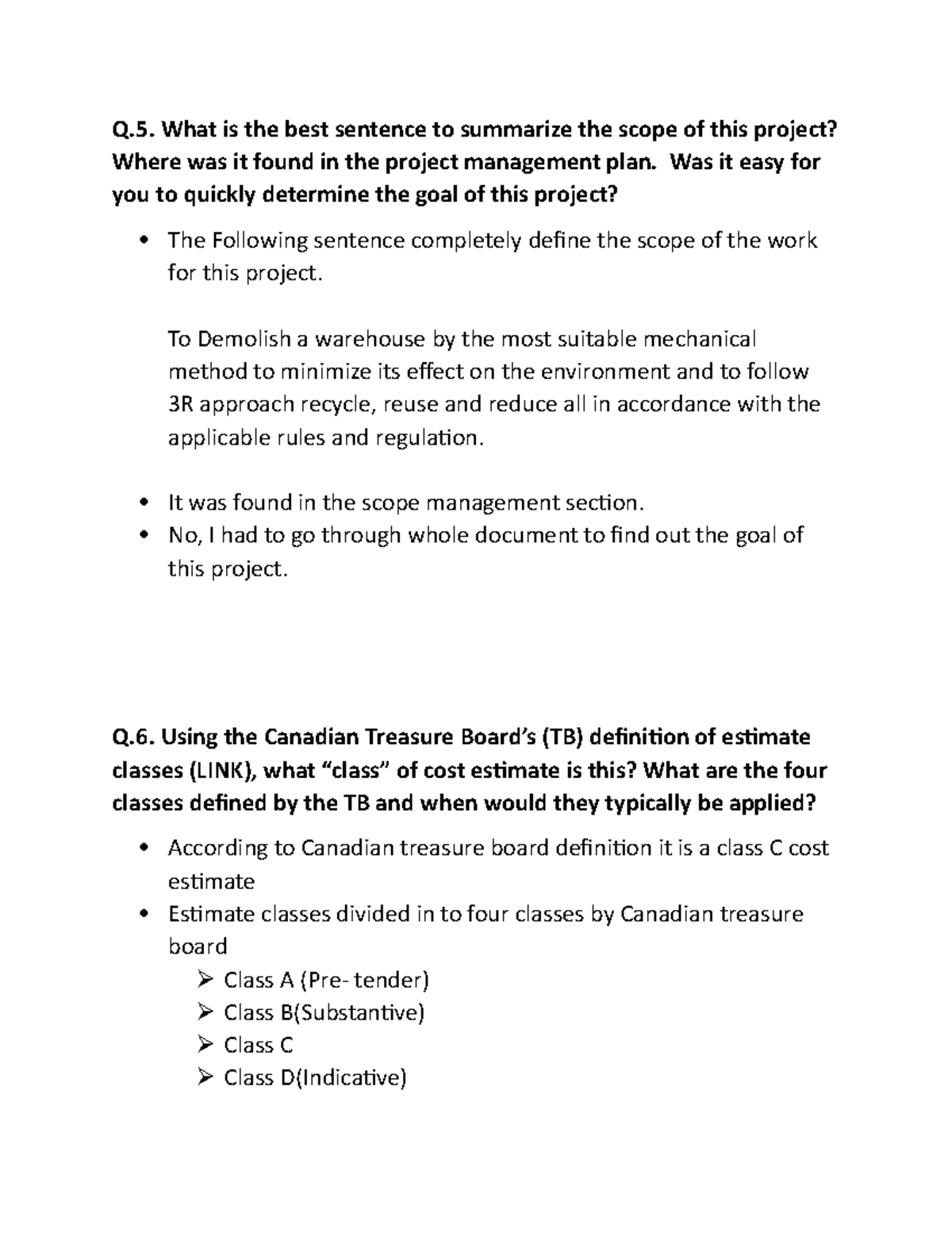 6003 Assignment 5th And 6th Q What Is The Best Sentence To Summarize
