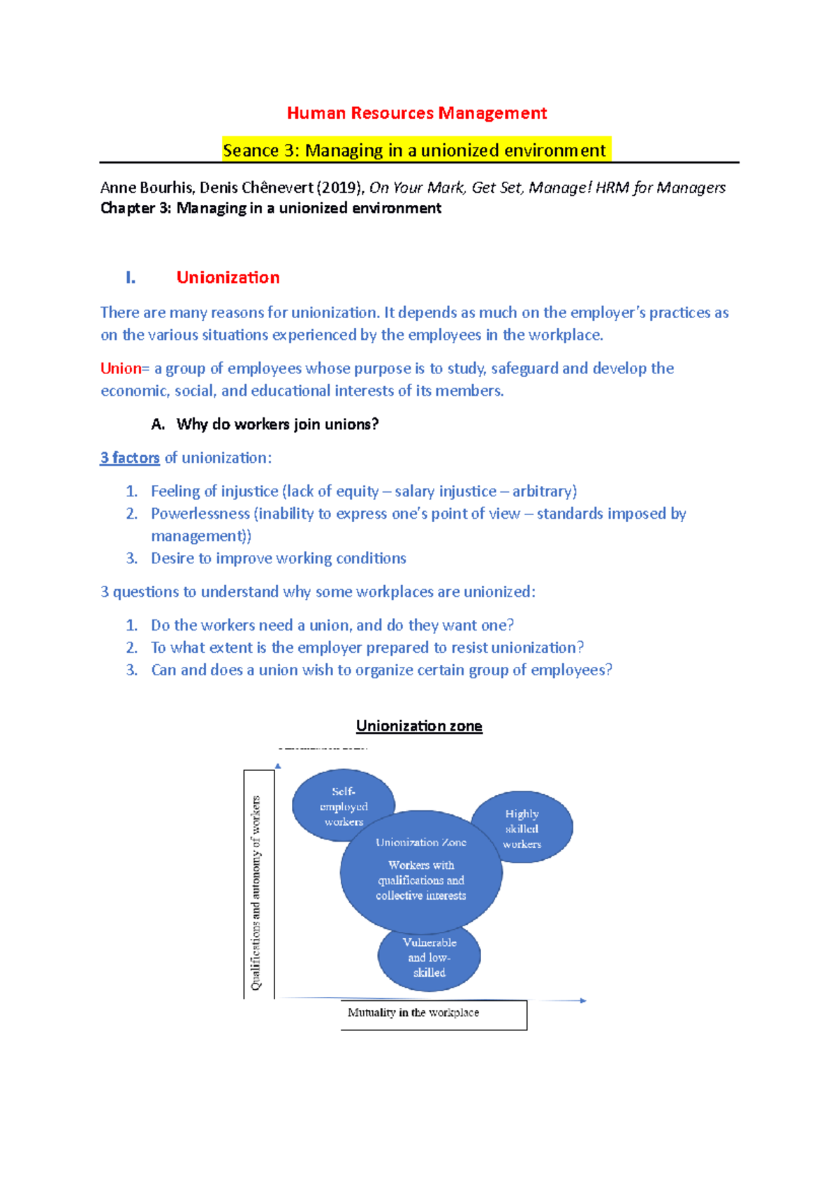 HRM S3 - n/o - Human Resources Management Seance 3: Managing in a ...