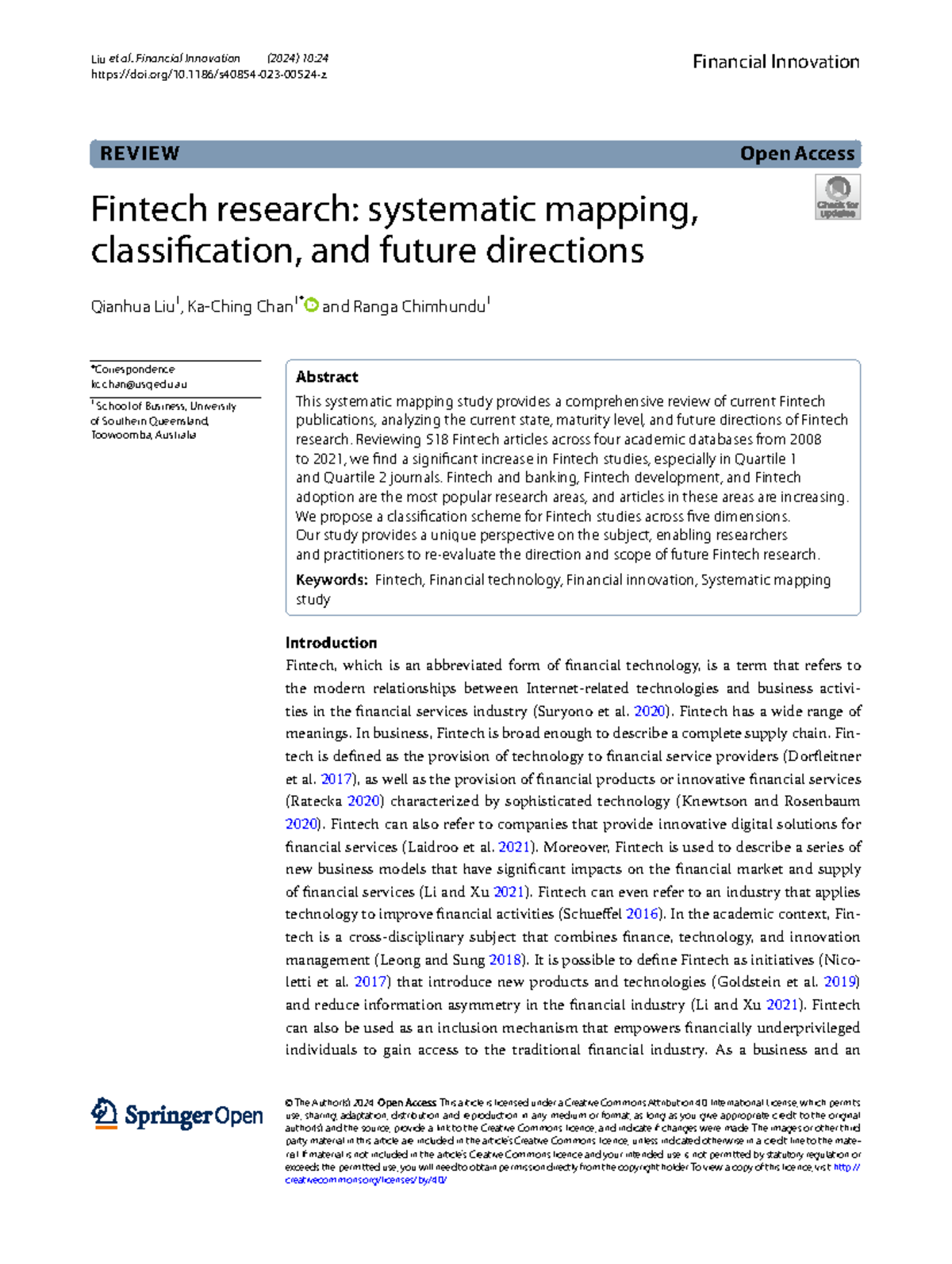 3. fintech mapping - nna - Fintech research: systematic mapping ...