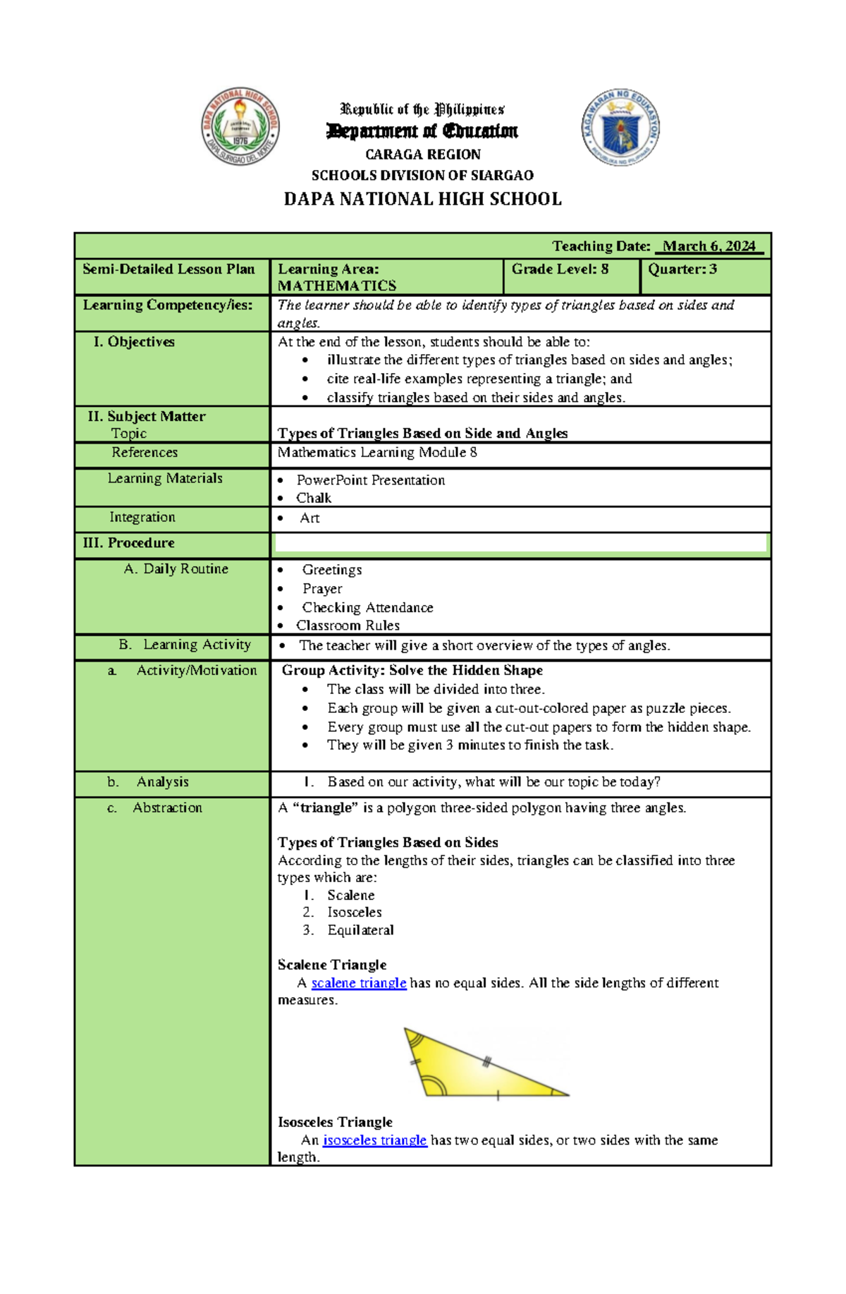 Types-of-Triangles - Republic of the Philippines Department of ...