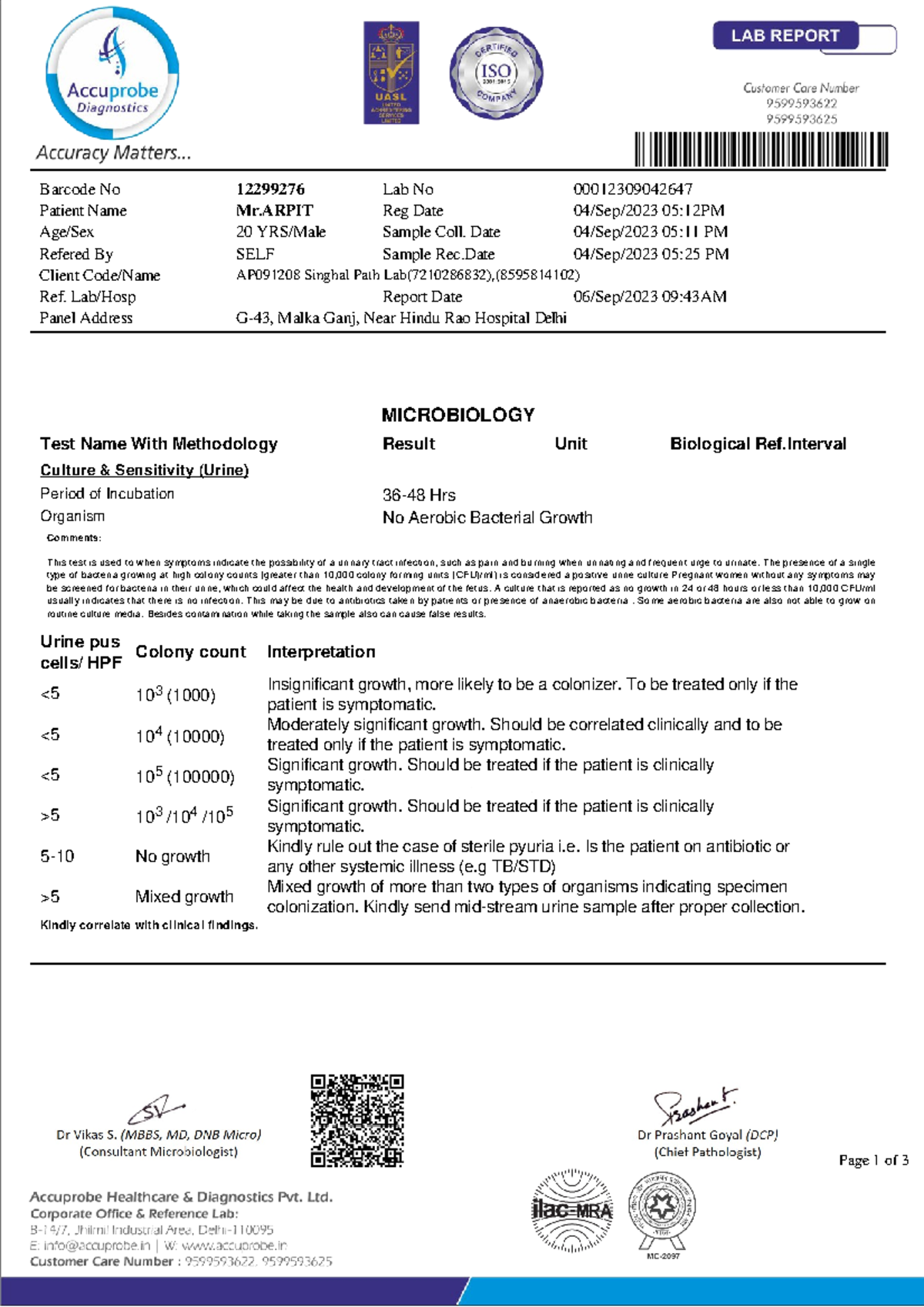 Lab Report New - 2023-09-06T173146 - MICROBIOLOGY Test Name With ...