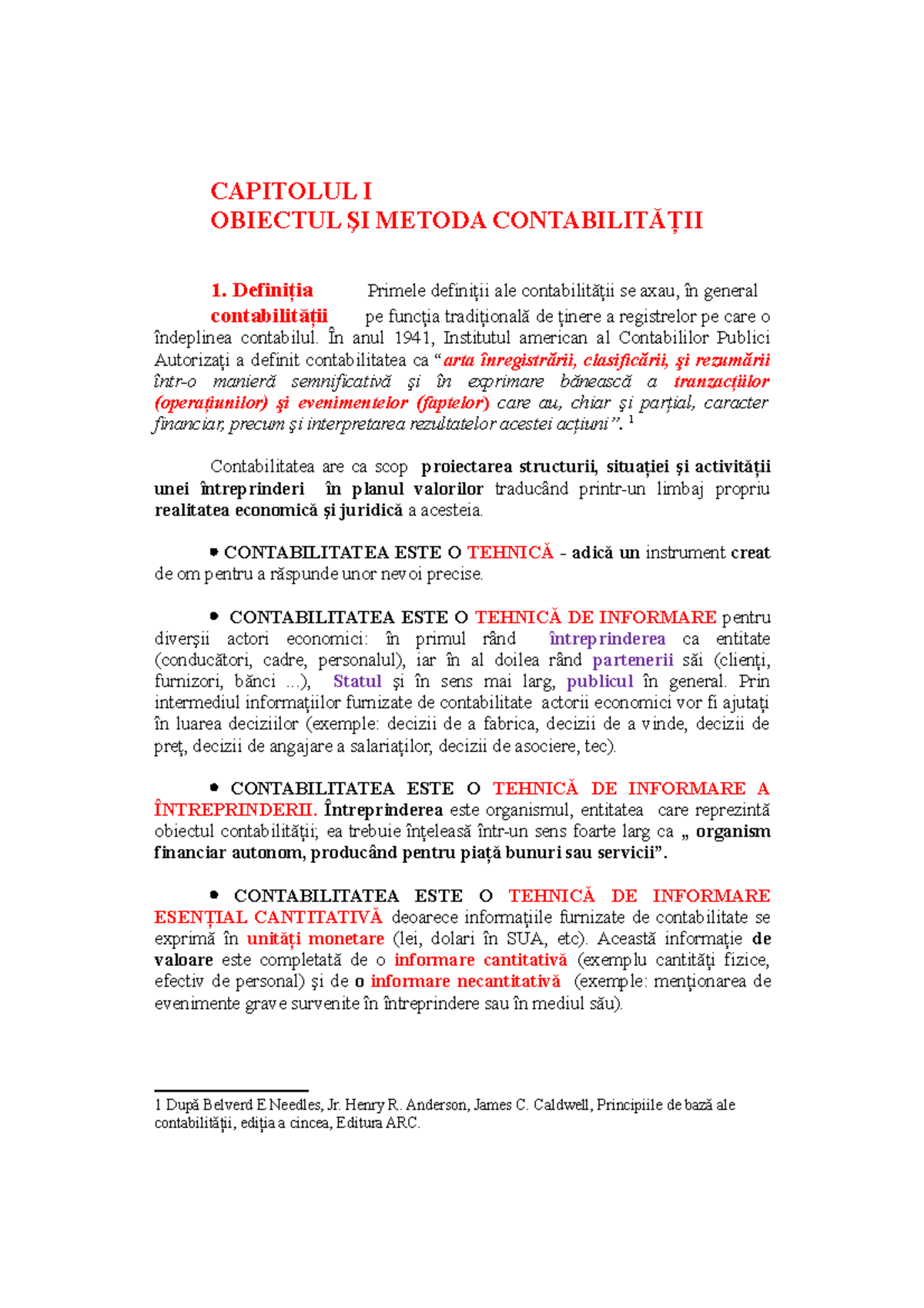 Contabilitate suport curs - CAPITOLUL I OBIECTUL ŞI METODA ...