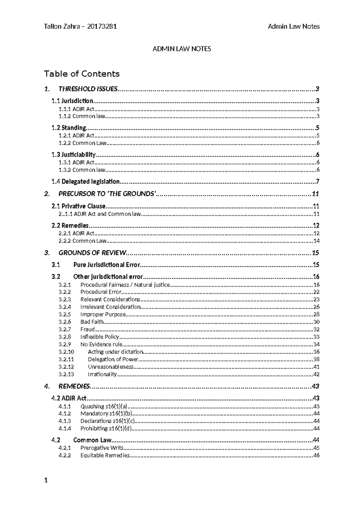 Admin LAW Notes 1 - ADMIN LAW NOTES THRESHOLD - Studocu