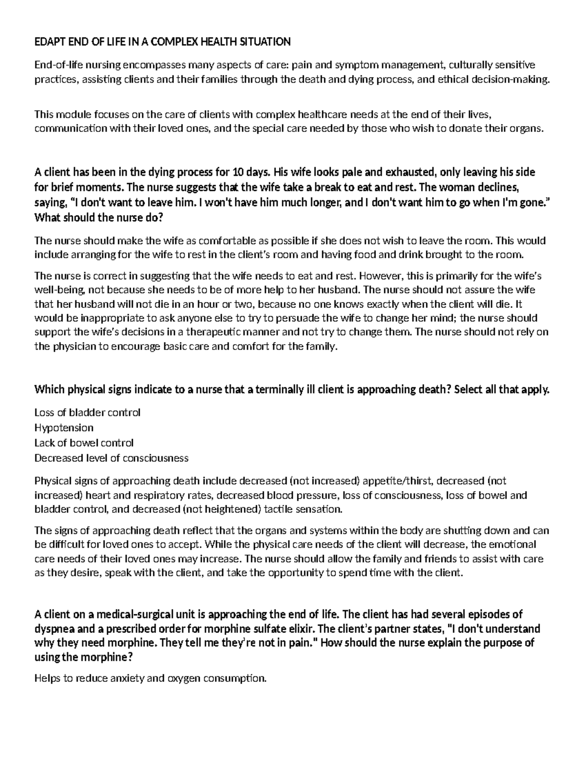 Edapt END OF LIFE IN A Complex Health Situation - EDAPT END OF LIFE IN ...