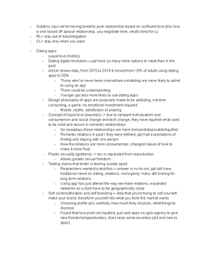 Intimacy, Pure Relationship and Confluent Love - Assignment 1 Overview ...