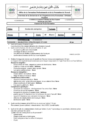 Corr TD gestion de projet.pdf · version 1 - Corrections Exercice 1 : 1°) Diagramme PERT : 2 ...