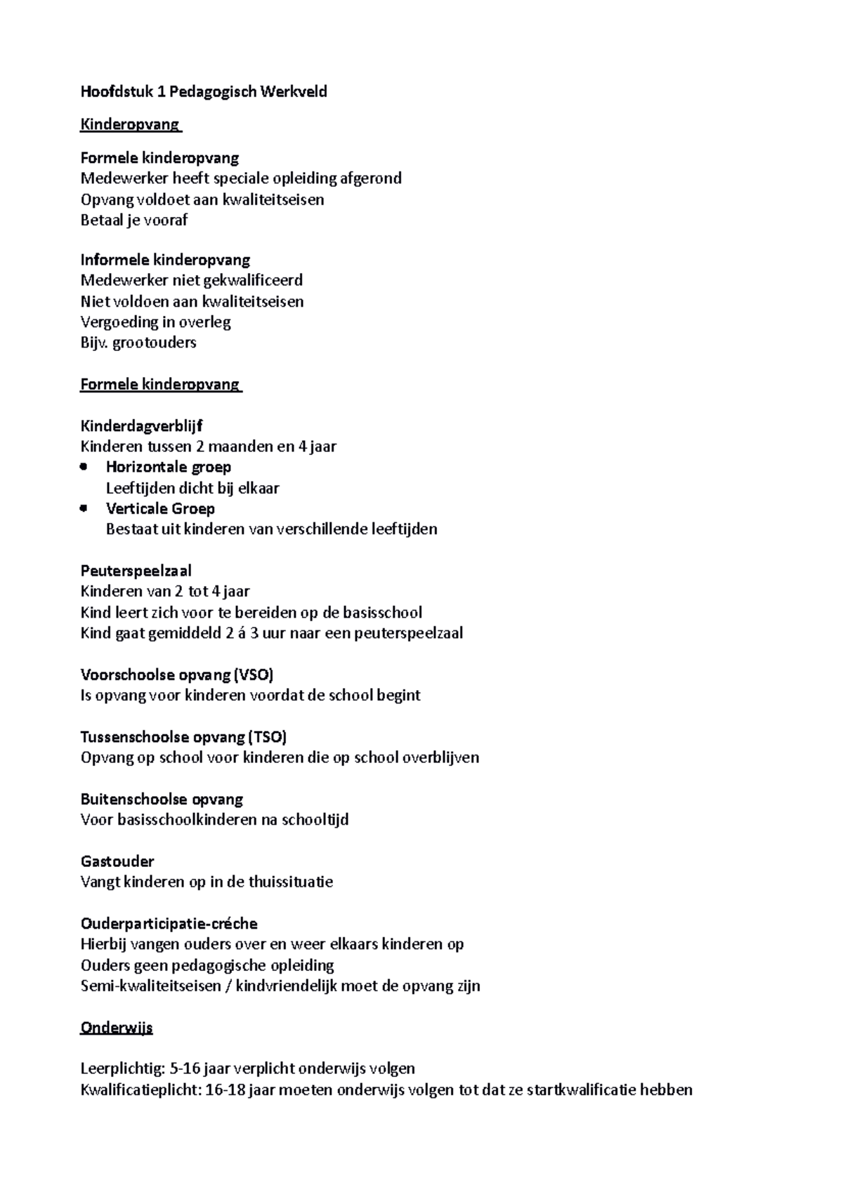 Thema 1 tm 6 -deel een - pedagogisch werk deel 1 hoofdstuk 1 t/m 6 - Hoofdstuk 1 Pedagogisch ...