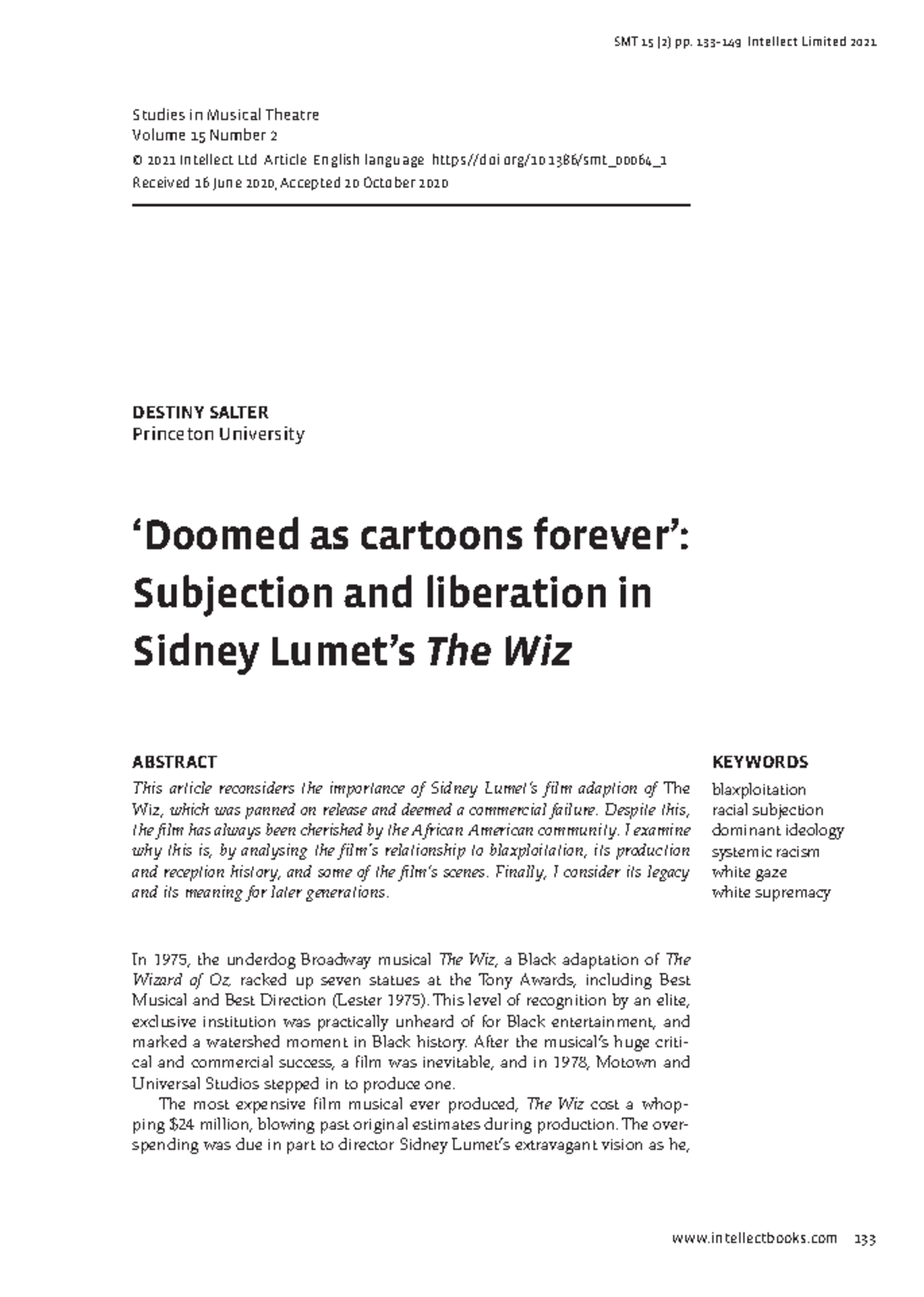 ‘Doomed as cartoons forever’: Subjection and liberation in Sidney Lumet ...