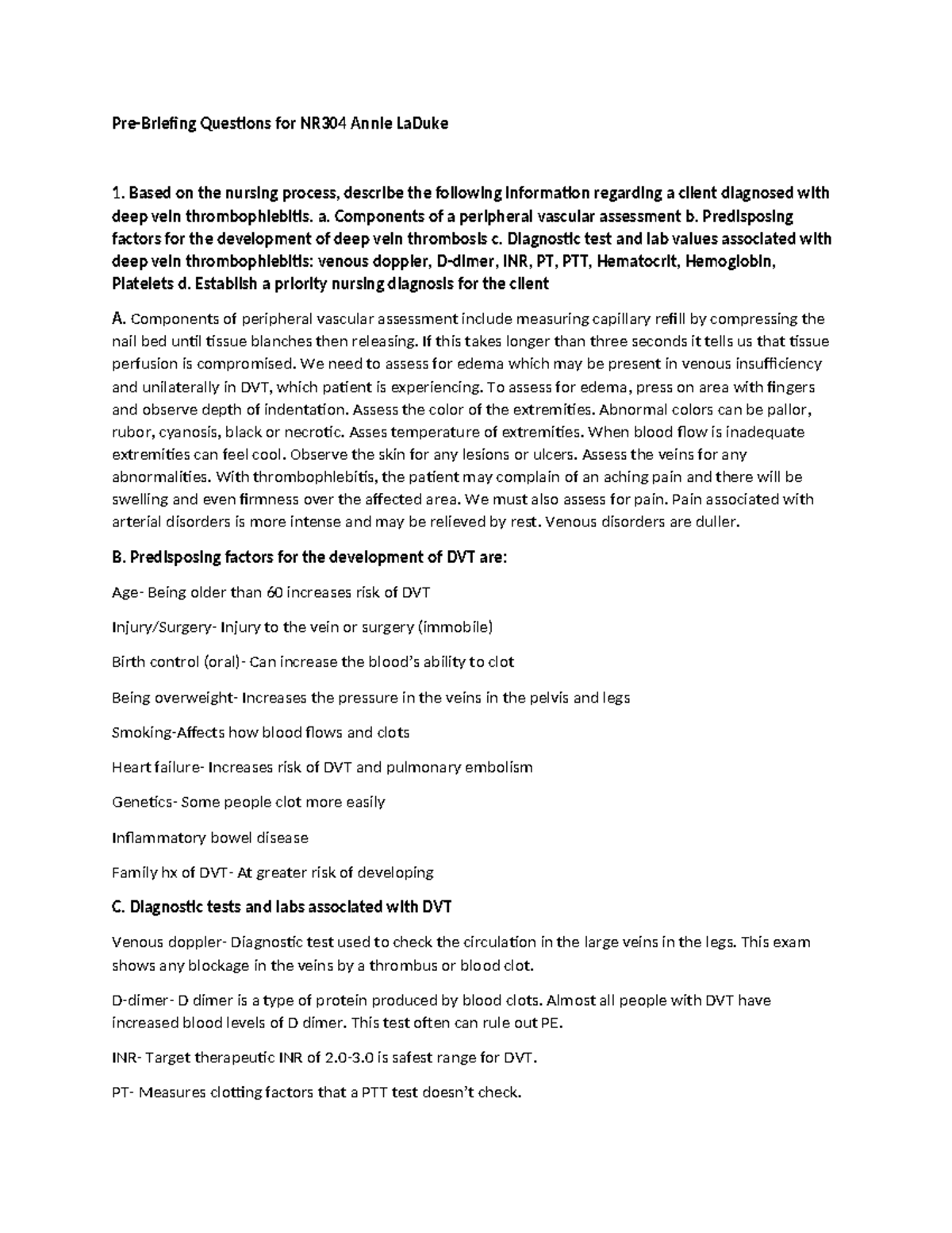 Pre- briefing questions updated - Pre-Briefing Questions for NR304 ... Pre- briefing questions updated - Pre-Briefing Questions for NR304 ...