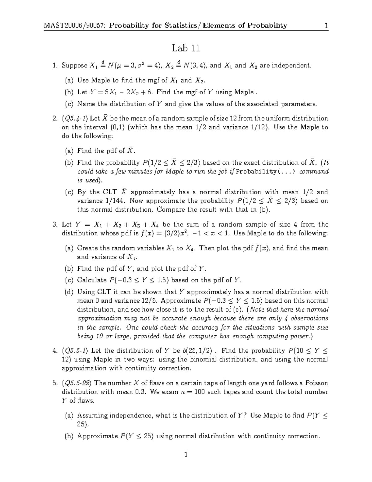 21lab11 - lab - MAST20006/90057:Probability for Statistics/ Elements of ...