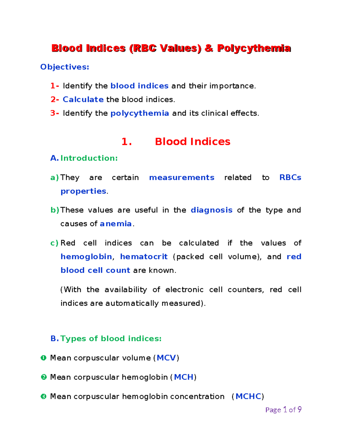 Solve Case 1 (Question) - Blood Indices (RBC Values ...