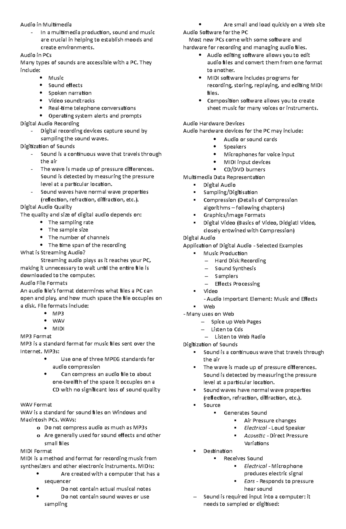 multimedia context - Audio in Multimedia - In a multimedia production ...