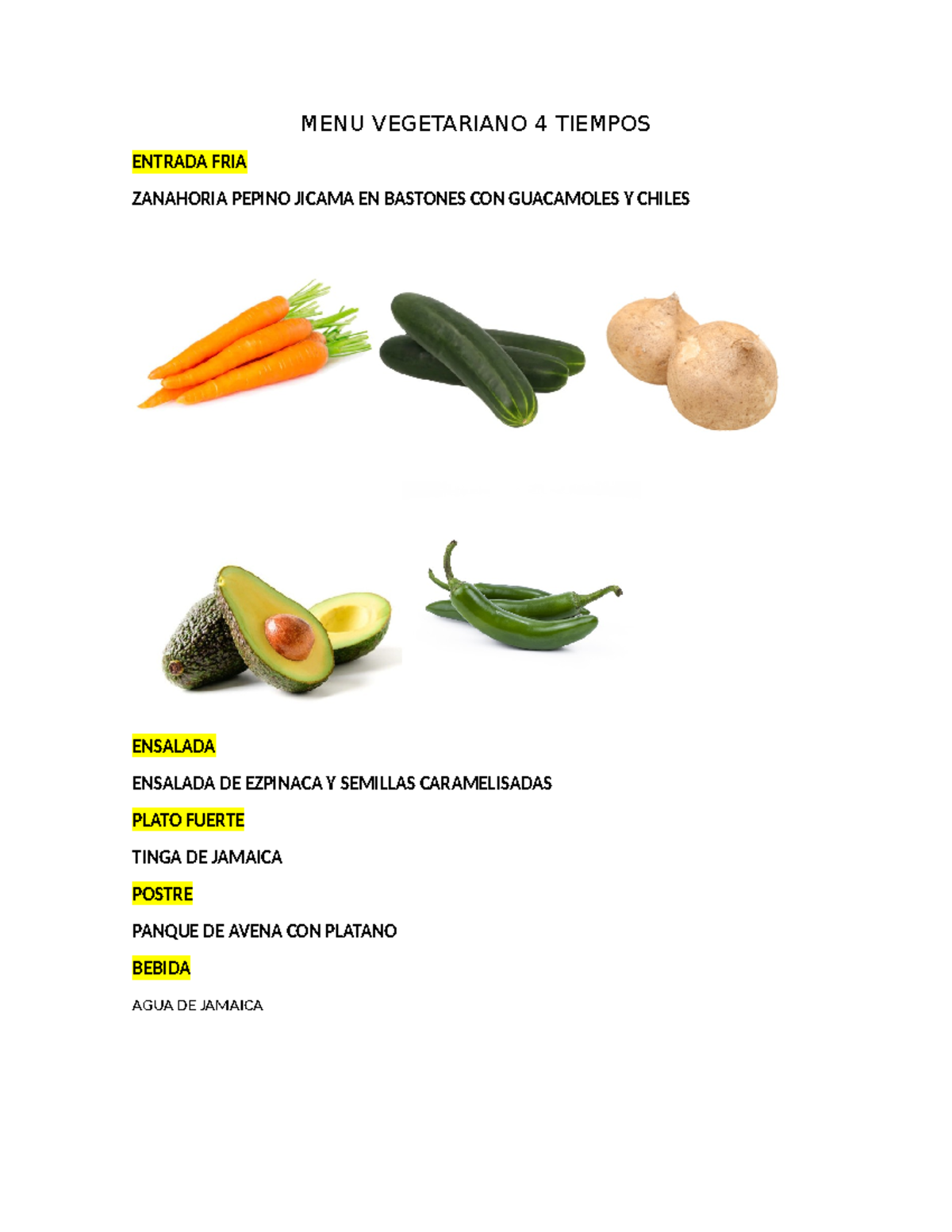 MENU Vegetariano 4 Tiempos - Fisica - MENU VEGETARIANO 4 TIEMPOS ...