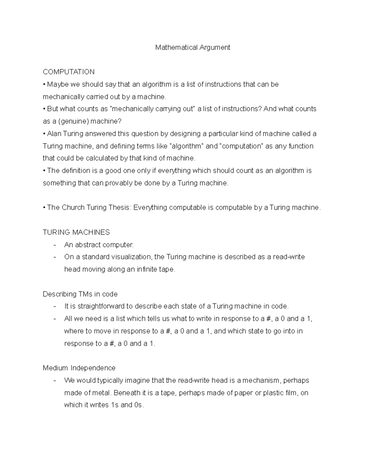 Mathematical Argument - Mathematical Argument COMPUTATION Maybe we ...