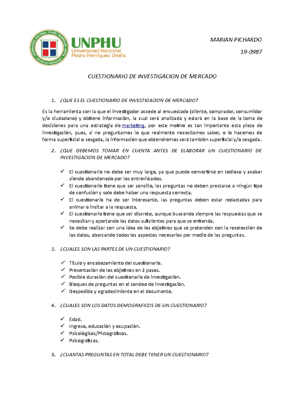 CUES 5 CUES DE INV DE Mercado MER AV MP - Principios de administración ...